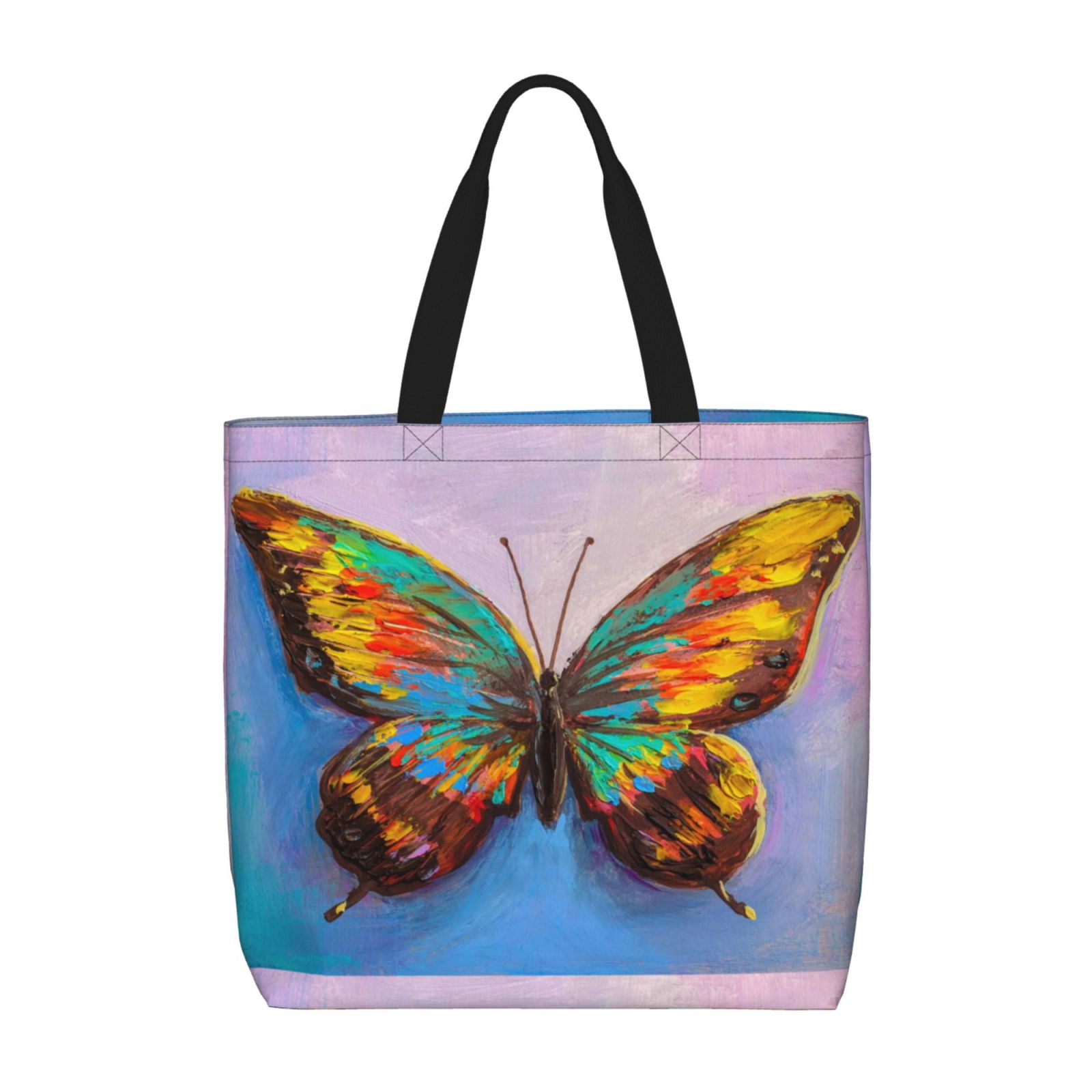 Kll Oil Painting Beautiful Butterfly Pattern Aesthetic Tote Bag For Women Beach Bag Shopping ...