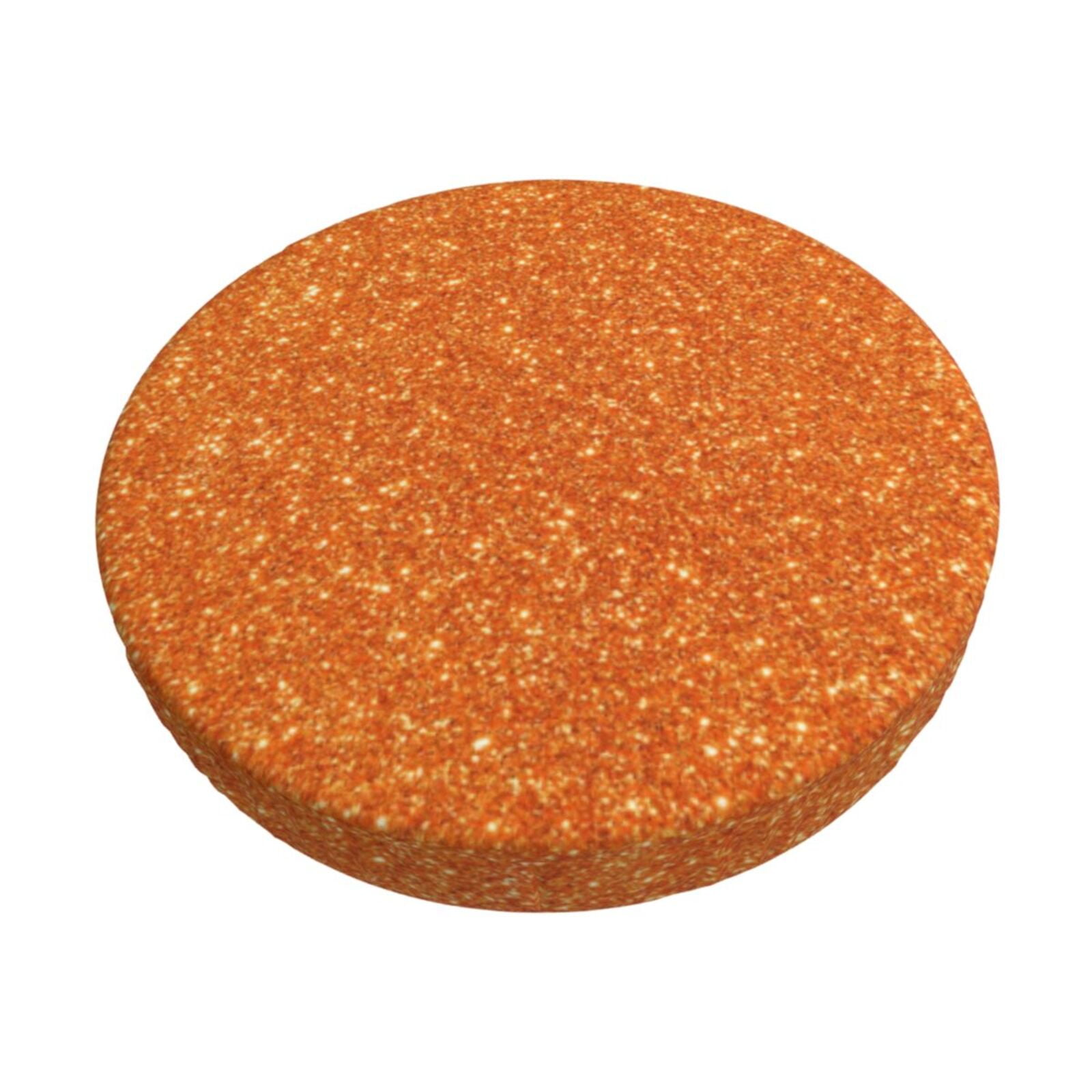 Kll Orange Glitter Round Bar Chair Cushion Cover 13 Inch,Bar Stool ...
