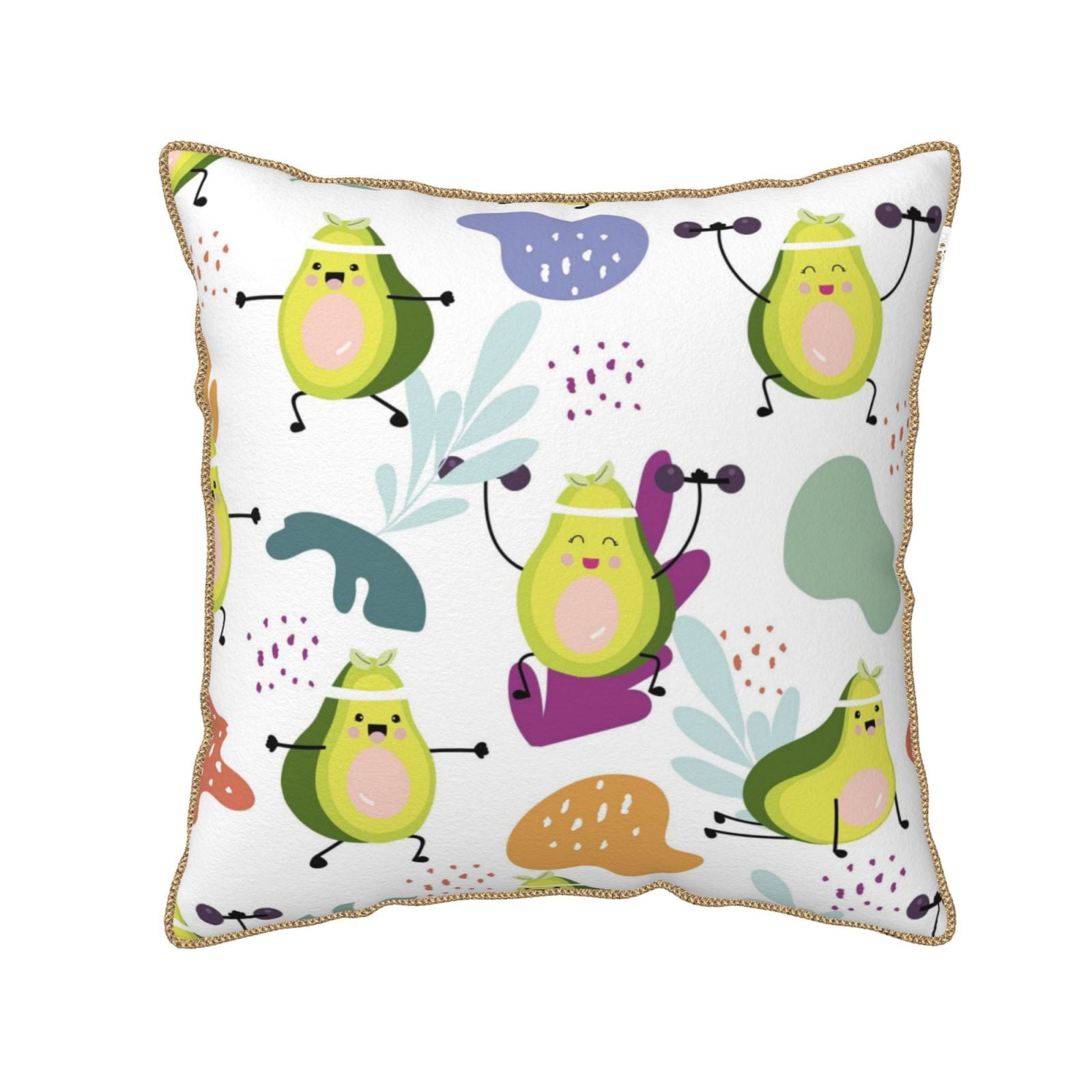 Kll Orange Green Avocado Decorative Throw Pillow Covers Velvet Soft For ...