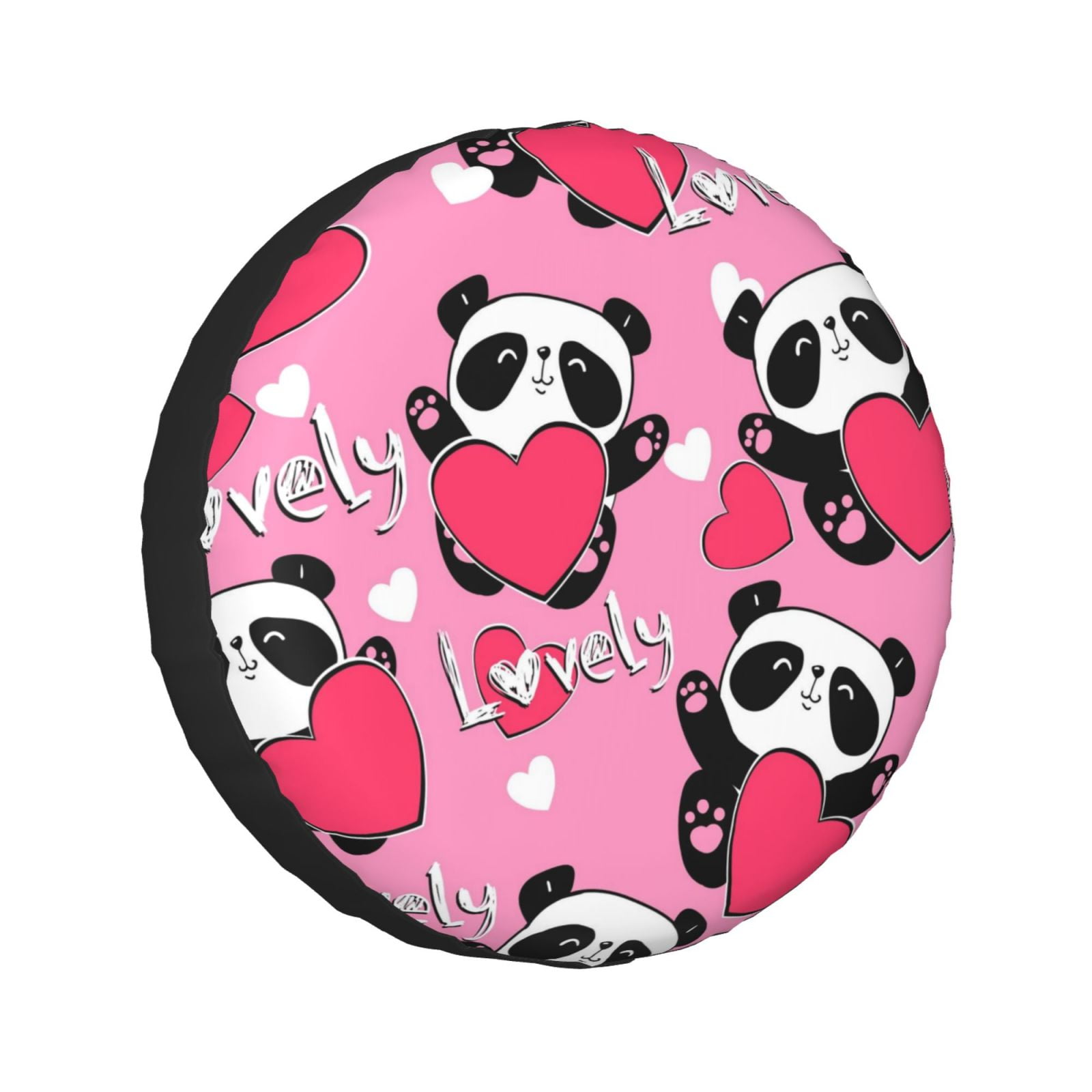 Kll Panda Heart Valentine Pink Tire Cover,Universal Wheel Tire Cover ...