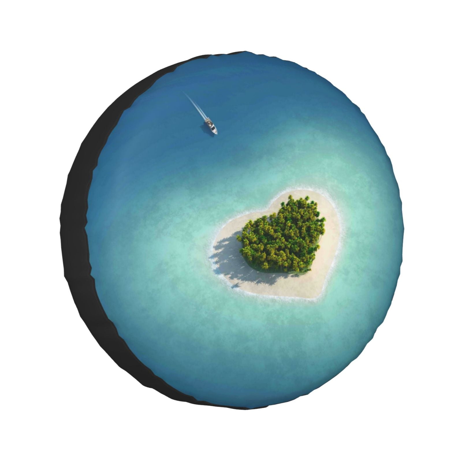Kll Paradise Island In The Form Of Heart Tire Cover,Universal Wheel ...