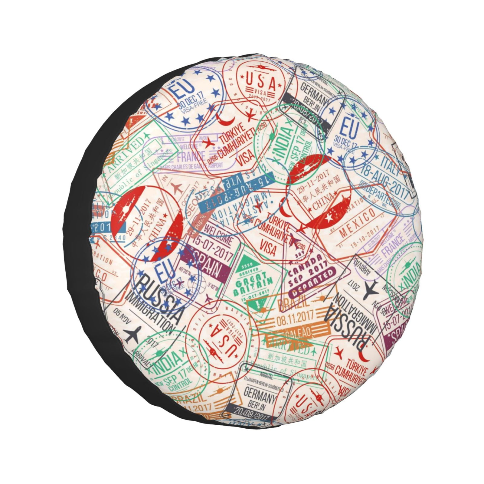 Kll Passport Stamp Tire Cover,Universal Wheel Tire Cover For Trailer ...