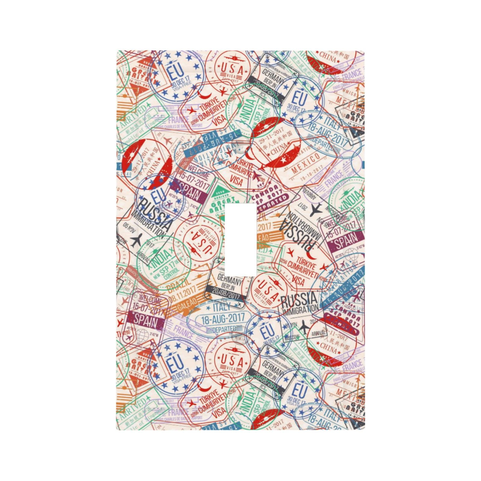 Kll Passport Stamp Wall Plate,Gloss Finish,Standard Size 1 - 5" X 3 ...