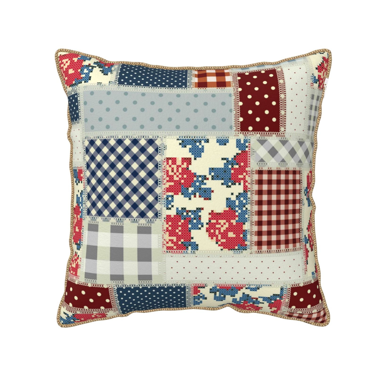 Kll Patchwork In Country Style Decorative Throw Pillow Covers Velvet ...