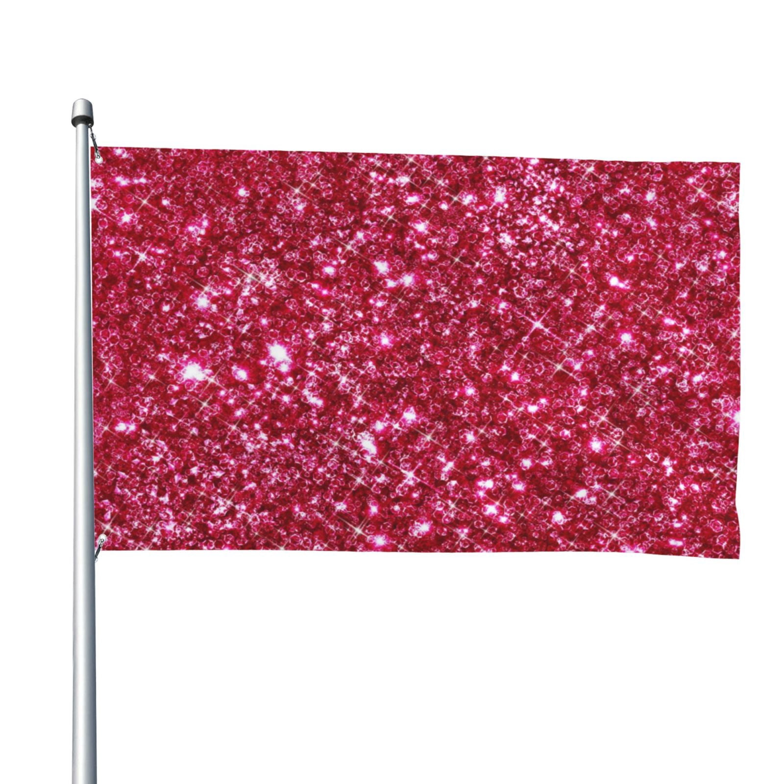 Kll Pink Glitter Flag 4x6 Ft Parade Party Flag Outdoor Flag Decorative ...