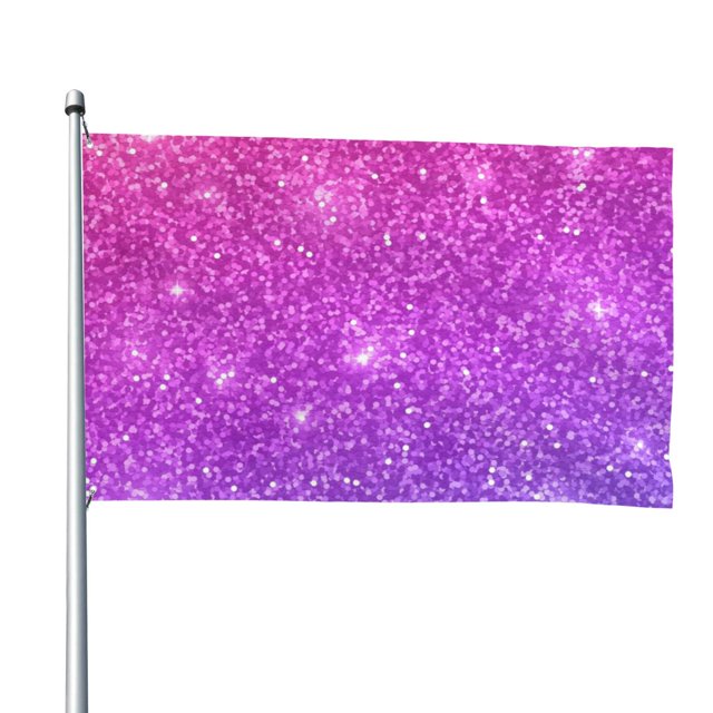 Kll Pink Purple Glitter Flag 4x6 Ft Parade Party Flag Outdoor Flag ...