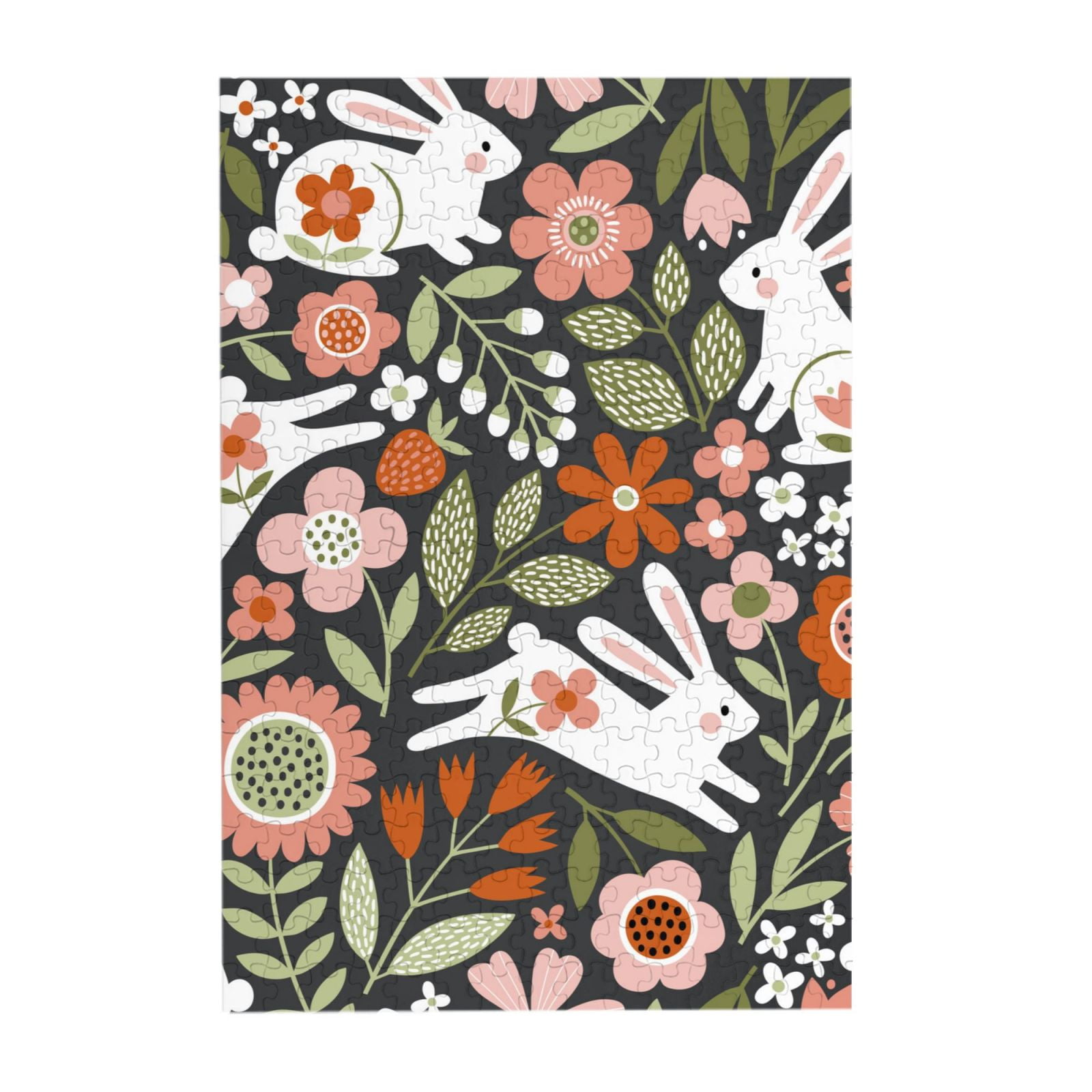 Kll Rabbits On Floral - 300 Piece Jigsaw Puzzle For Adult And Teenagers ...