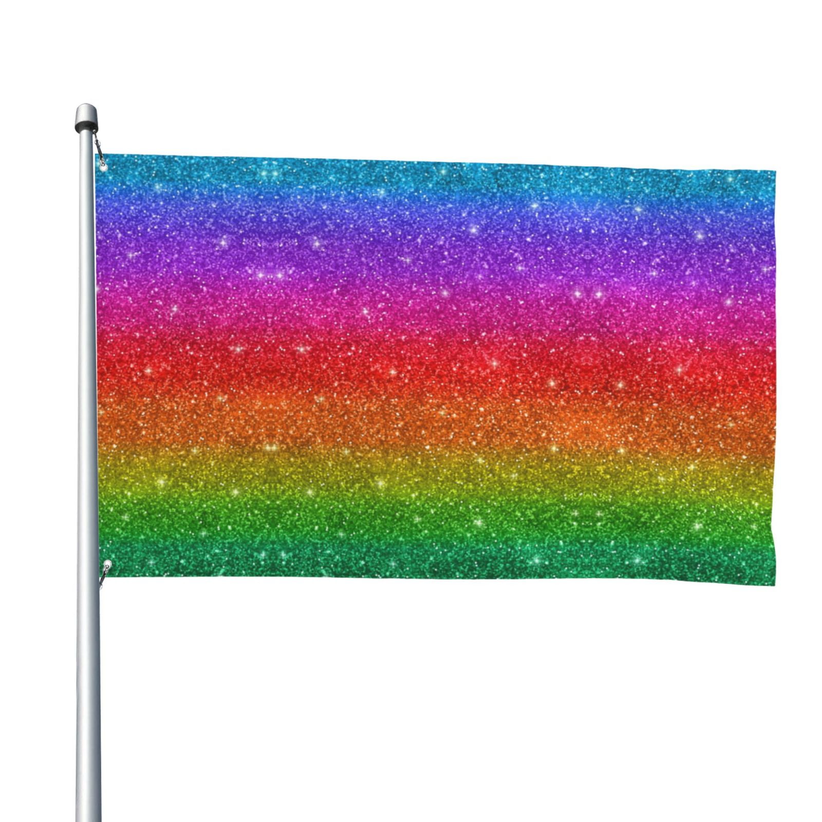 Kll Rainbow Glitter Flag 4x6 Ft Parade Party Flag Outdoor Flag ...