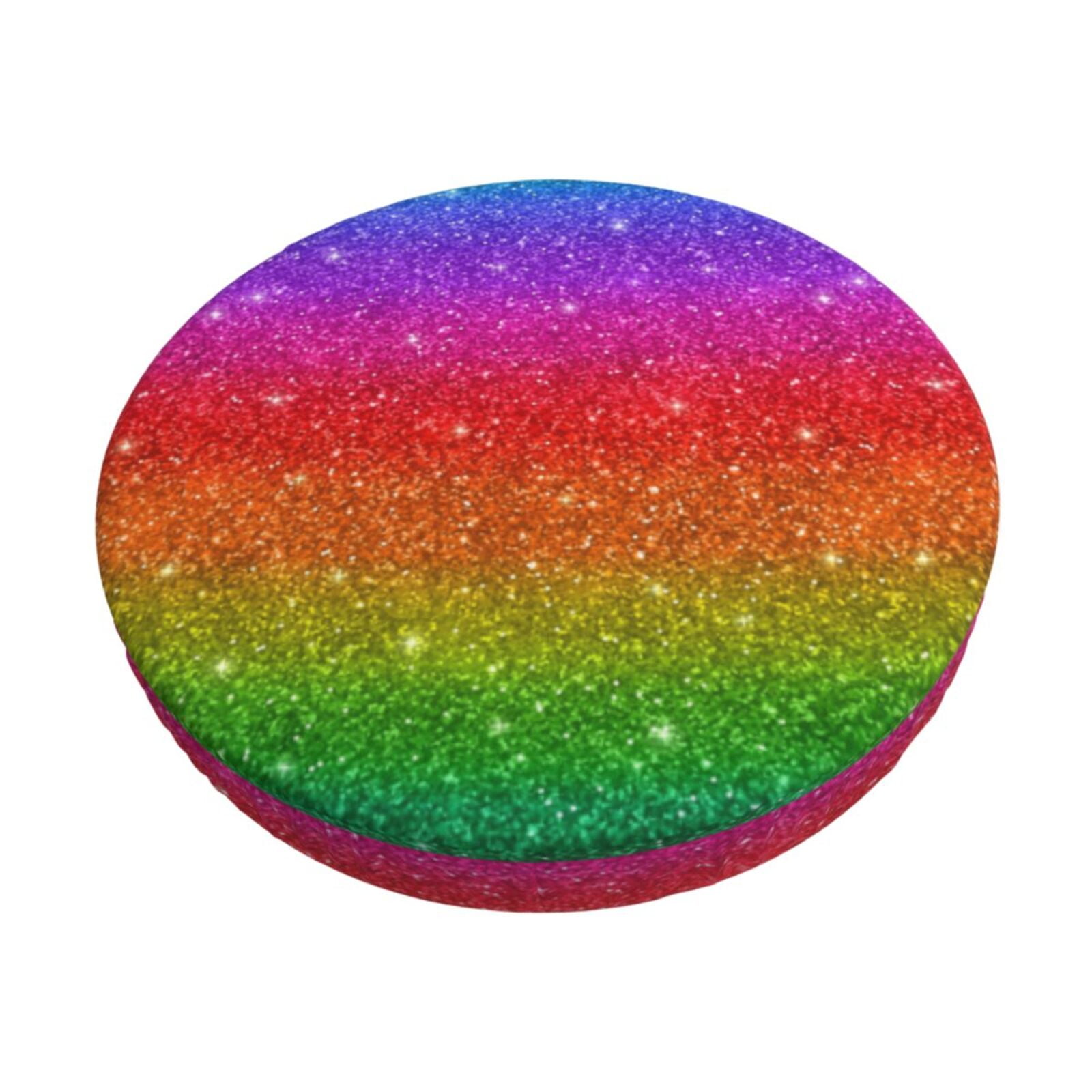 Kll Rainbow Glitter Round Bar Chair Cushion Cover 13 Inch,Bar Stool ...