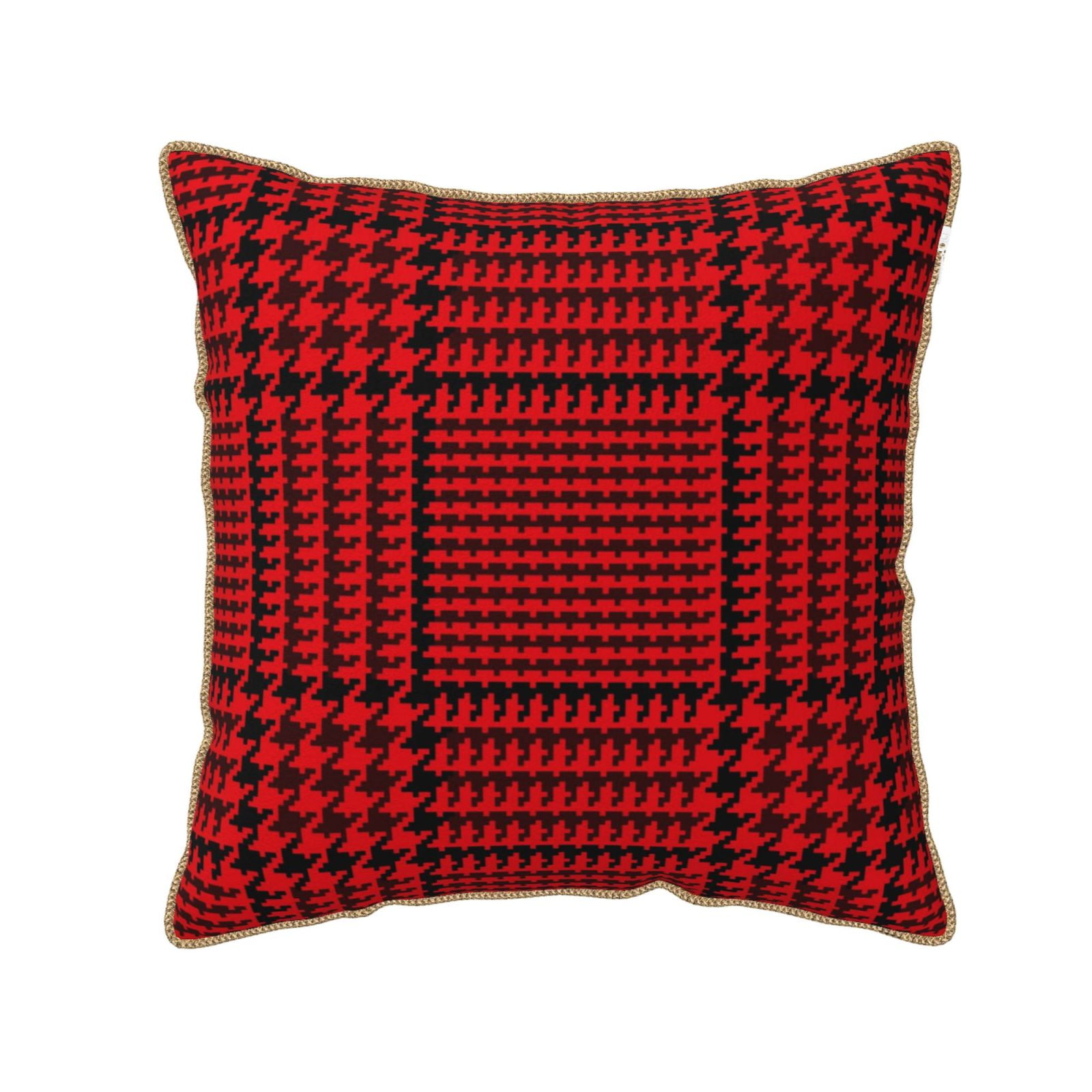 Kll Red Black Houndstooth Decorative Throw Pillow Covers Velvet Soft ...
