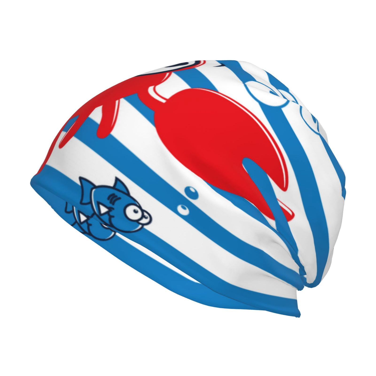 Kll Red Funny Crab On Blue Stripe Winter Fall Beanie Knit Hats For Men ...