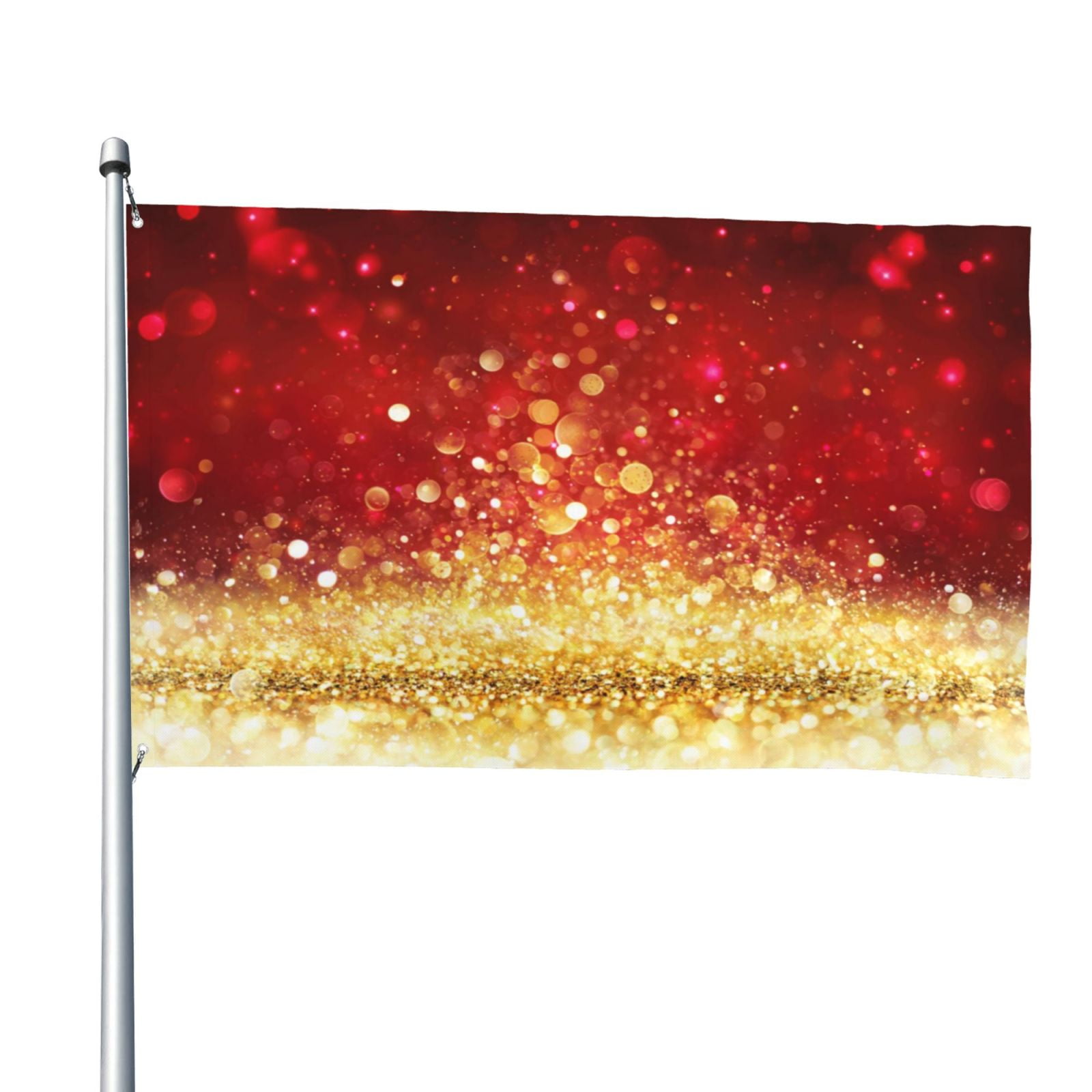Kll Red Gold Glitter Flag 4x6 Ft Parade Party Flag Outdoor Flag ...