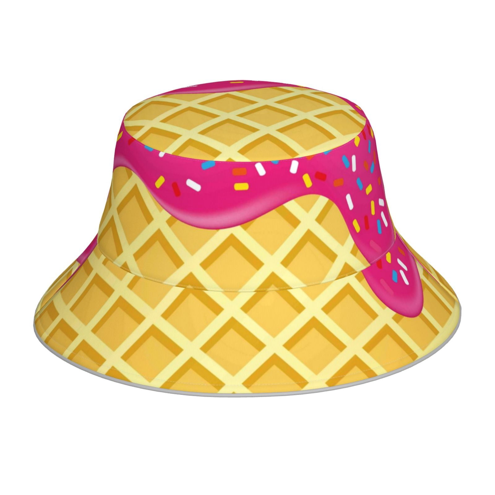 Kll Red Ice Cream Bucket Hat For Women Men Packable Travel Beach Sun ...