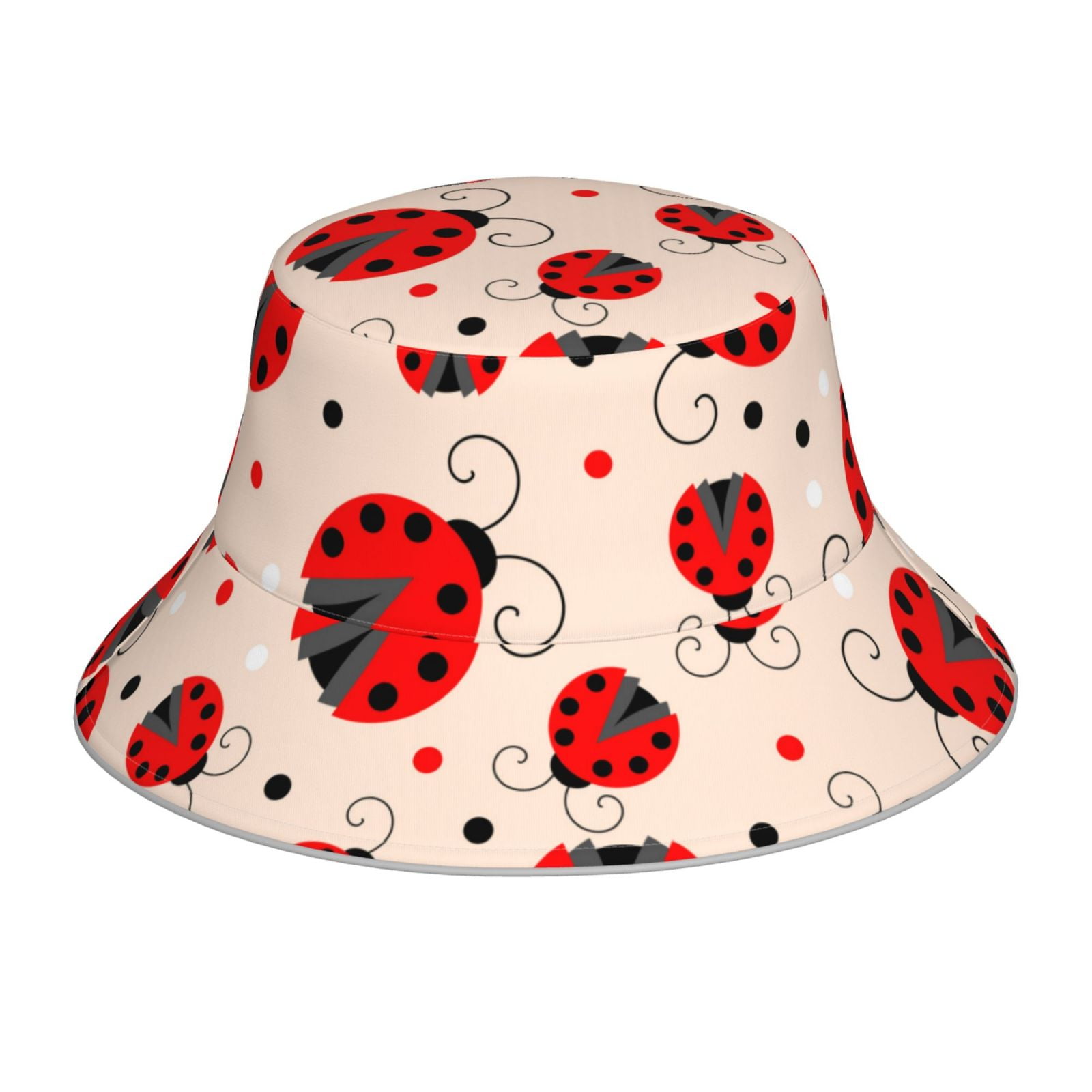 Kll Red Ladybug Bucket Hat For Women Men Packable Travel Beach Sun Hat ...