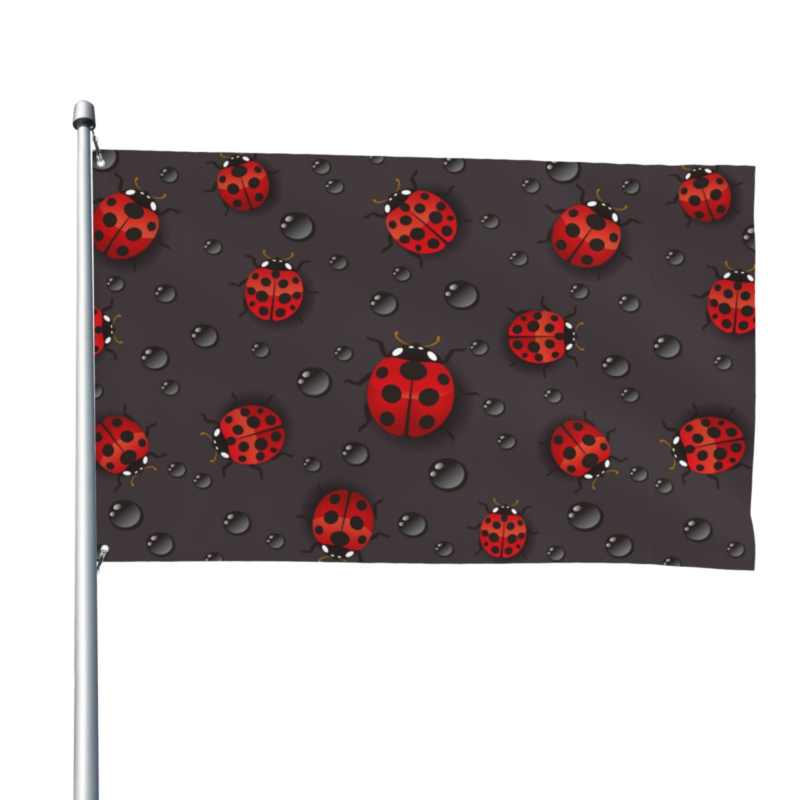Kll Red Ladybugs On Dark Background Flag 4x6 Ft Parade Party Flag ...