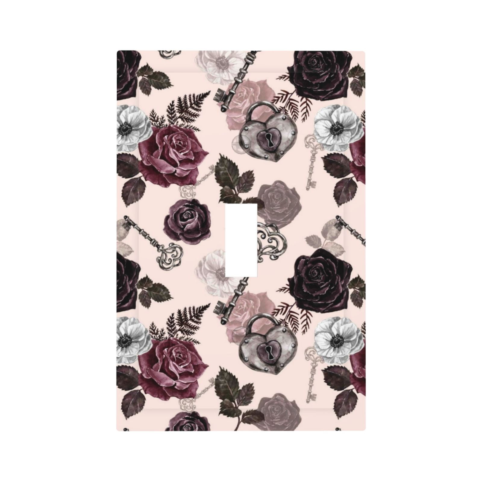 Kll Retro Red Black Roses Wall Plate,Gloss Finish,Standard Size 1 - 5 ...