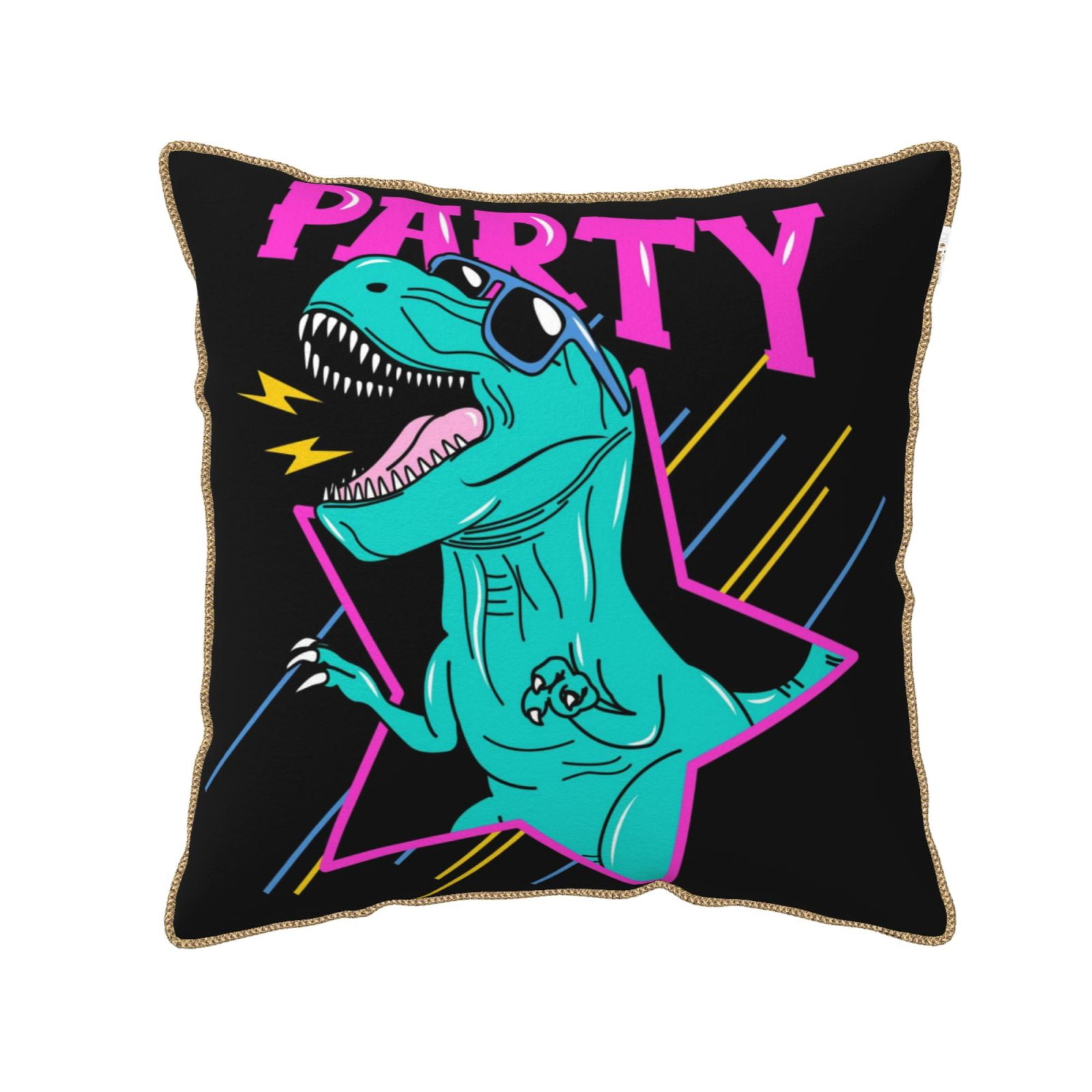 Kll Rex Dinosaur With Sunglasses Decorative Throw Pillow Covers Velvet ...