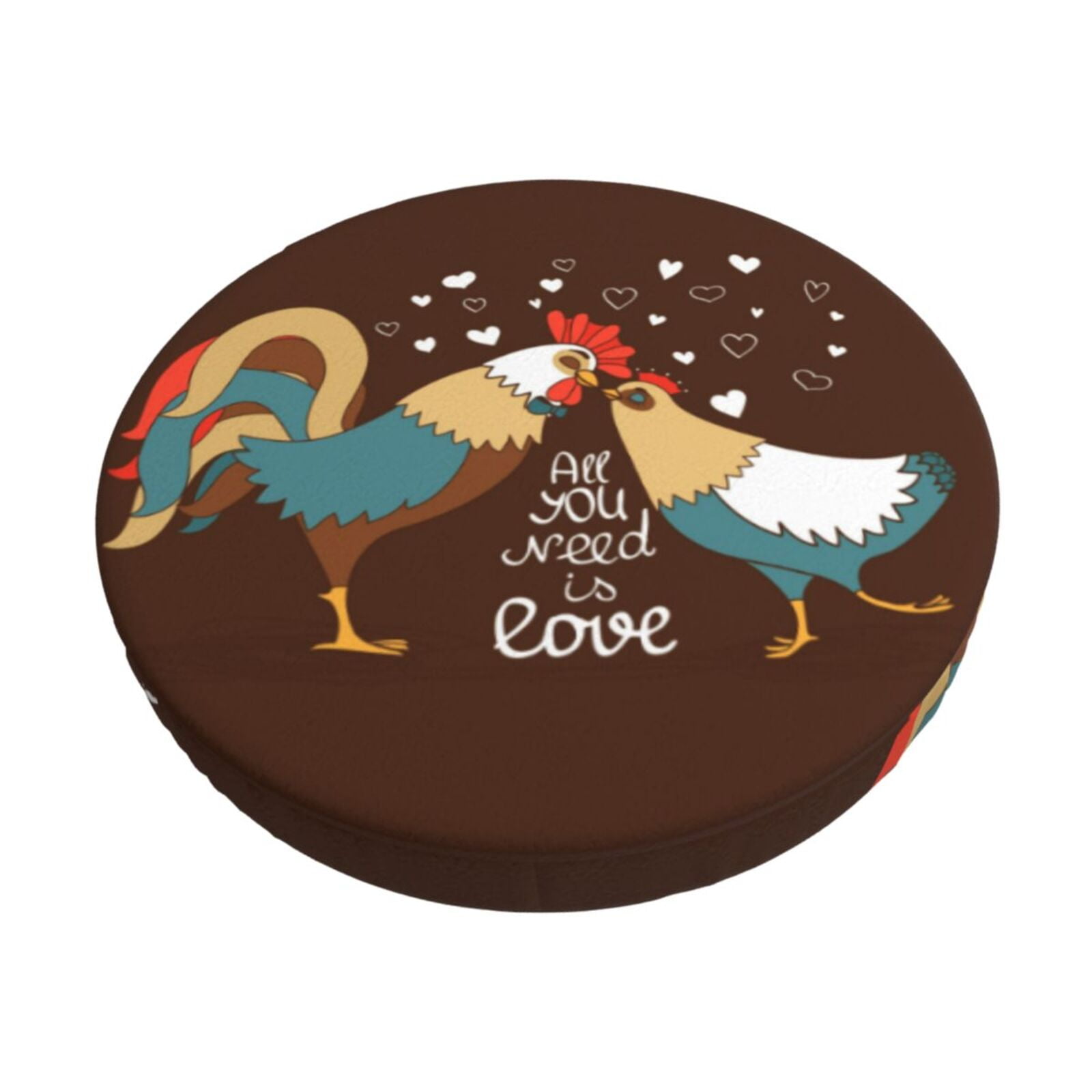 Kll Rooster And Chicken Round Bar Chair Cushion Cover 14 Inch,Bar Stool ...