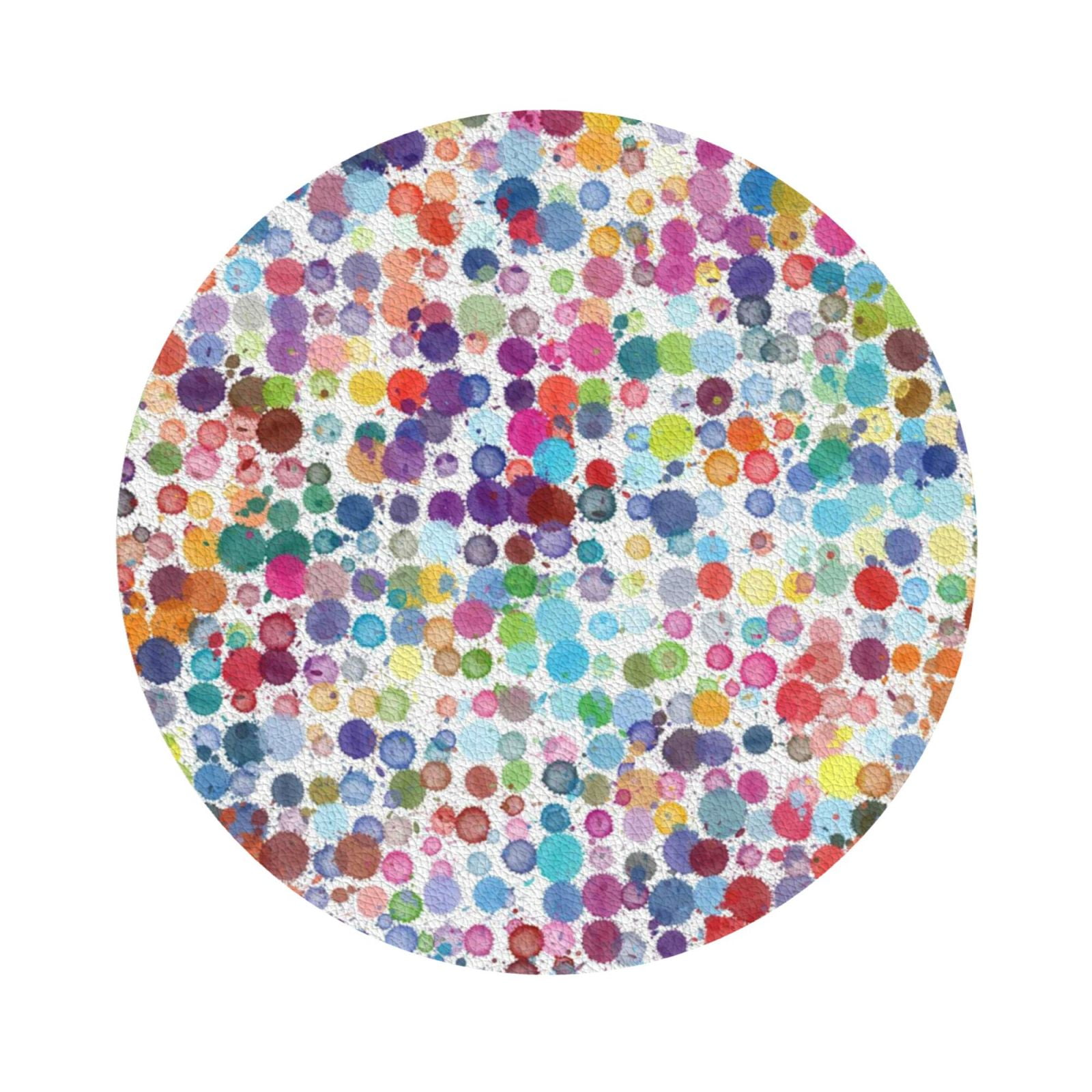 Kll Round Shape Drink Coasters Set Of 4,Pu Leather Absorbent Coasters ...