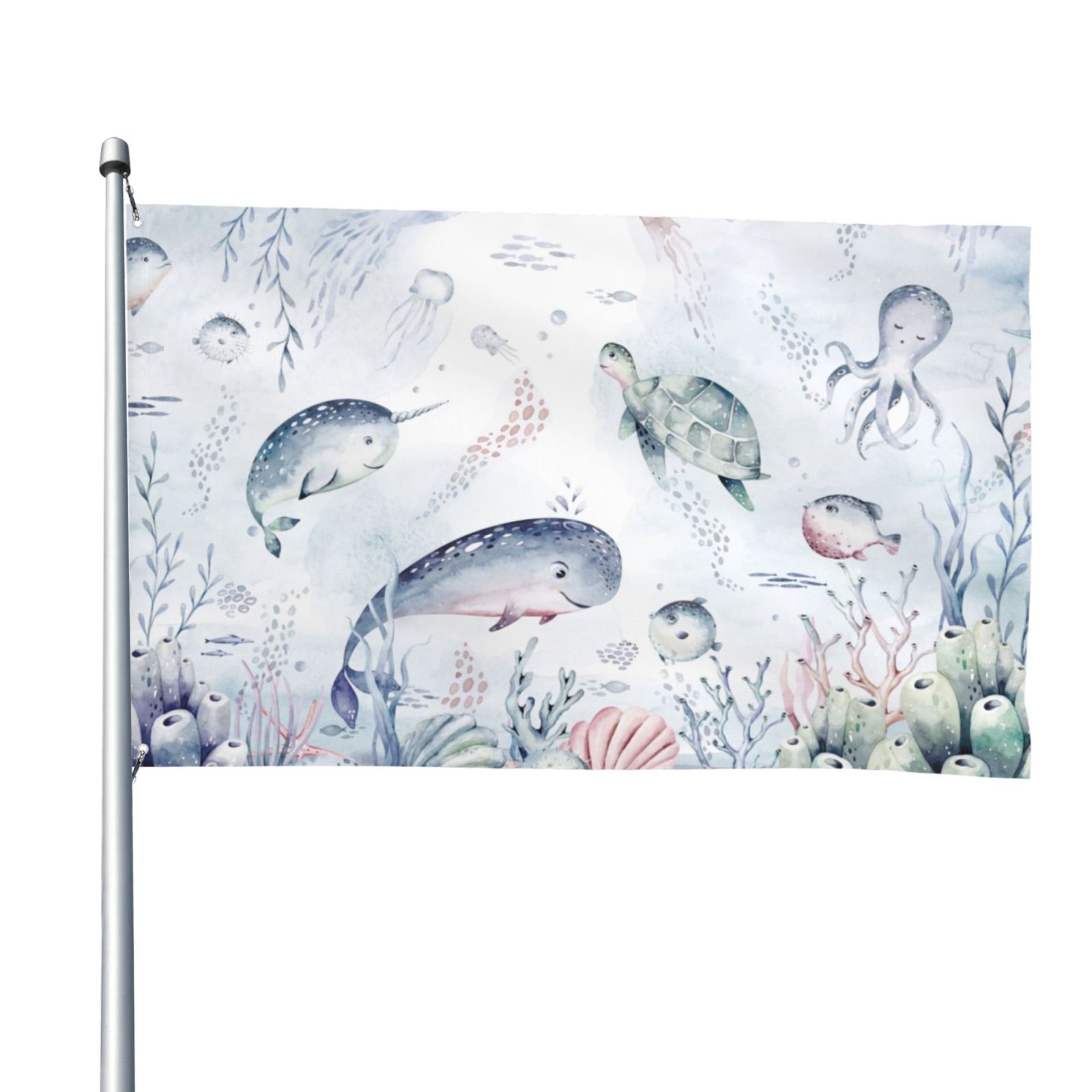 Kll Sea Animals Flag 4x6 Ft Parade Party Flag Outdoor Flag Decorative ...