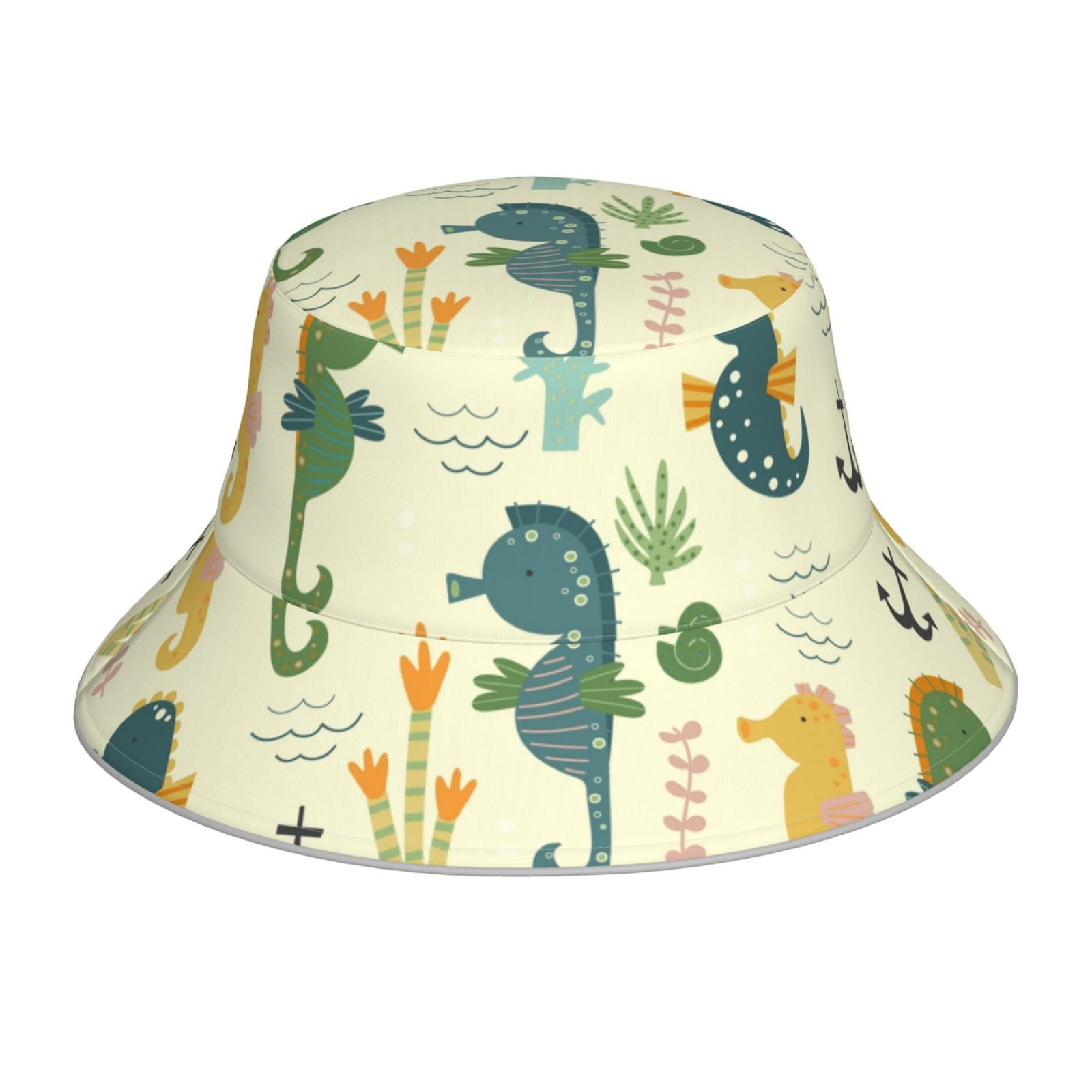 Kll Seahorse Bucket Hat For Women Men Packable Travel Beach Sun Hat ...