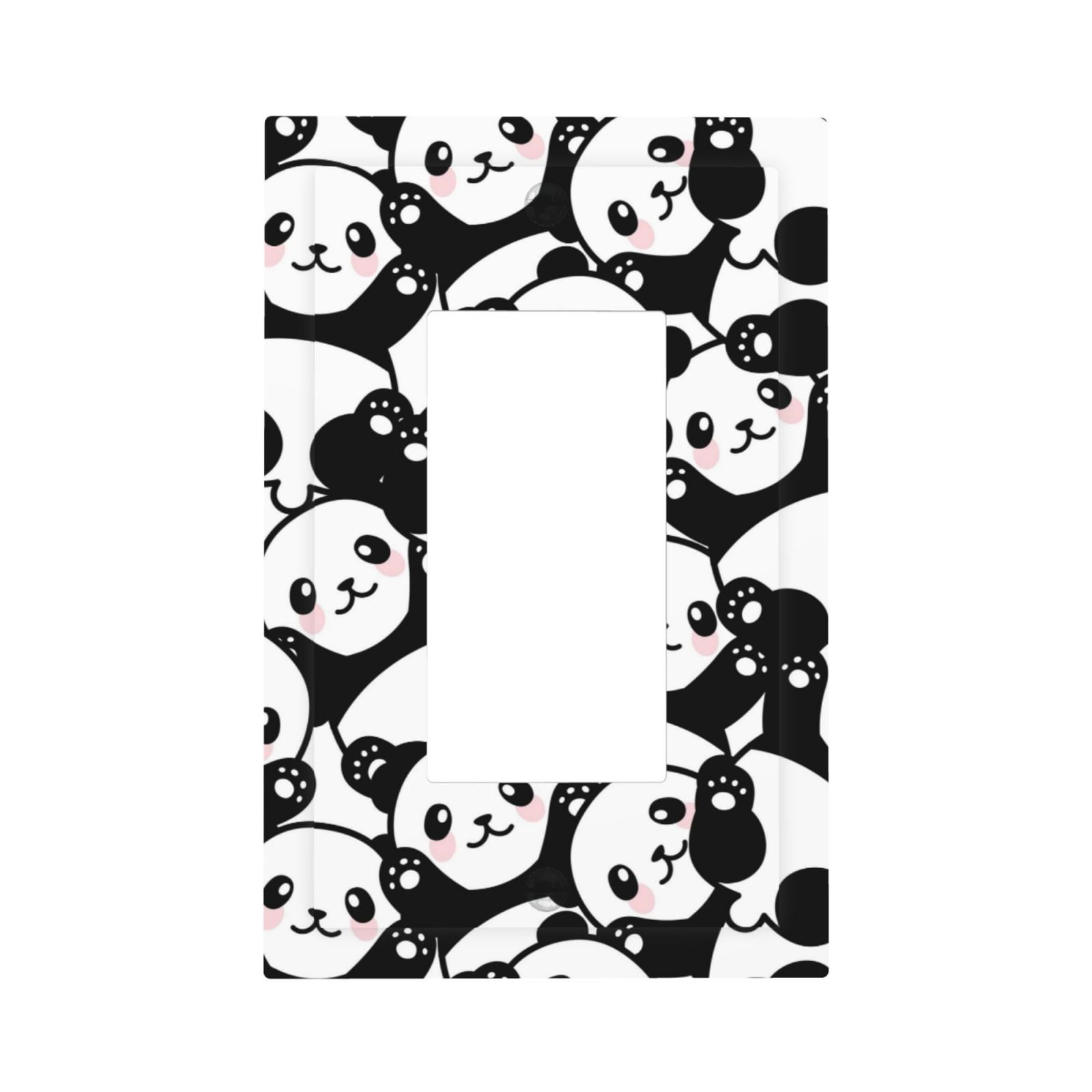 Kll Seamless Pattern Cute Panda Wall Plate,Gloss Finish,Standard Size 1 ...