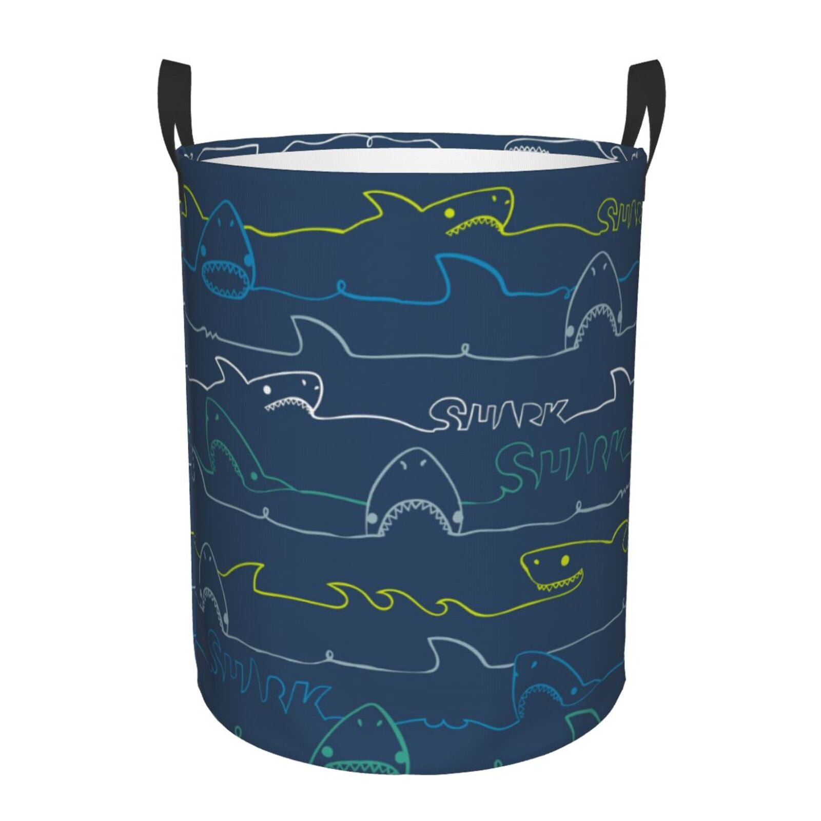 Kll Shark Waterproof Foldable Laundry Hamper Bucket With Handles For ...