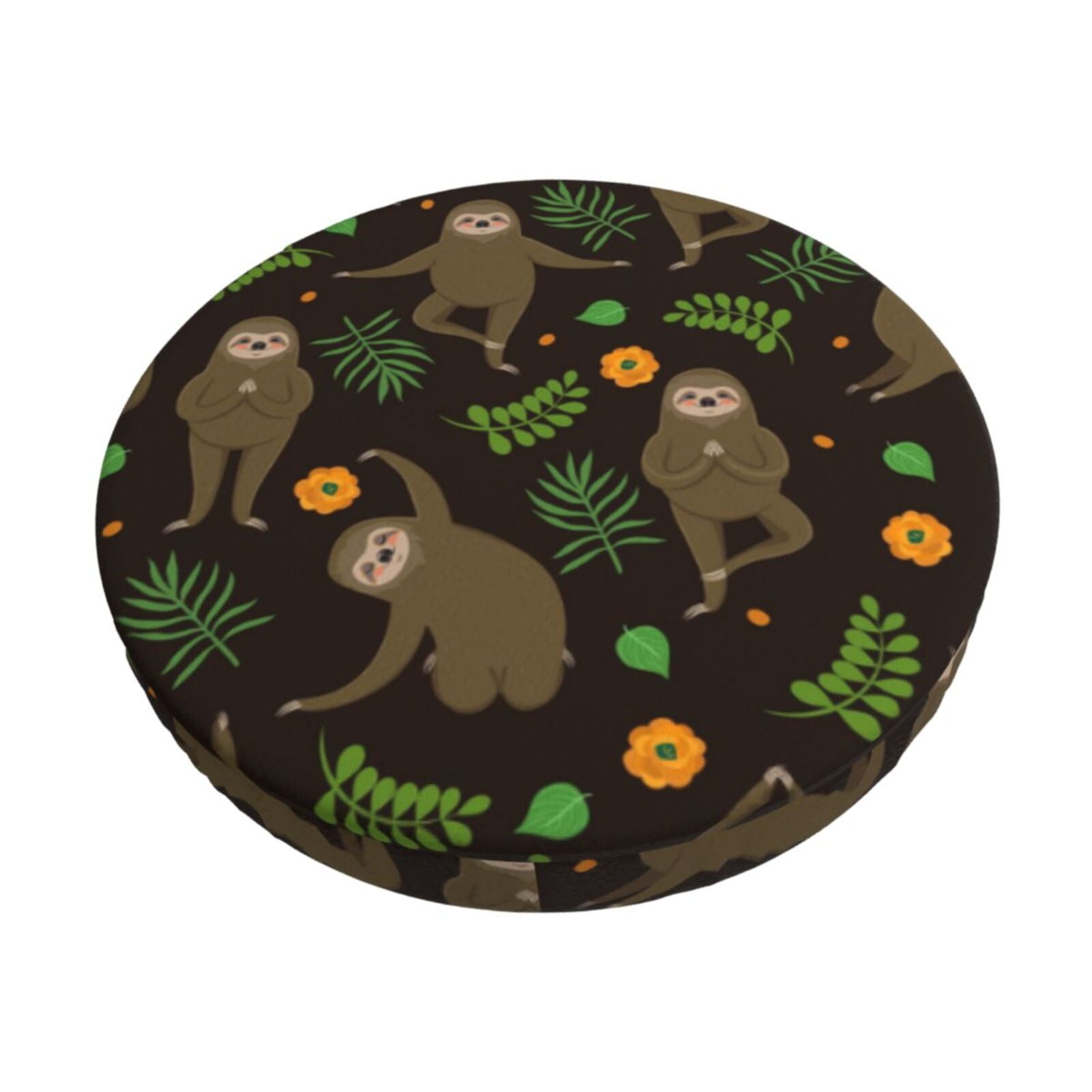 Kll Sloth Doing Yoga Round Bar Chair Cushion Cover 13 Inch,Bar Stool ...