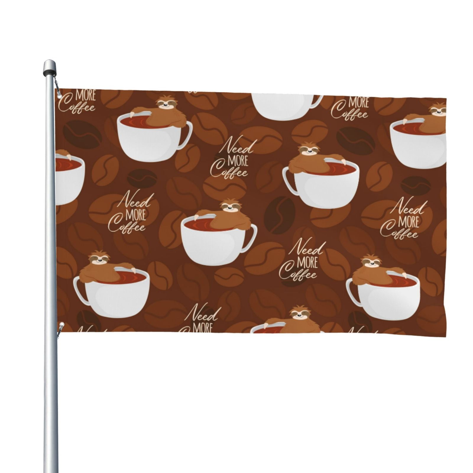 Kll Sloths Need More Coffee Flag 4x6 Ft Parade Party Flag Outdoor Flag ...