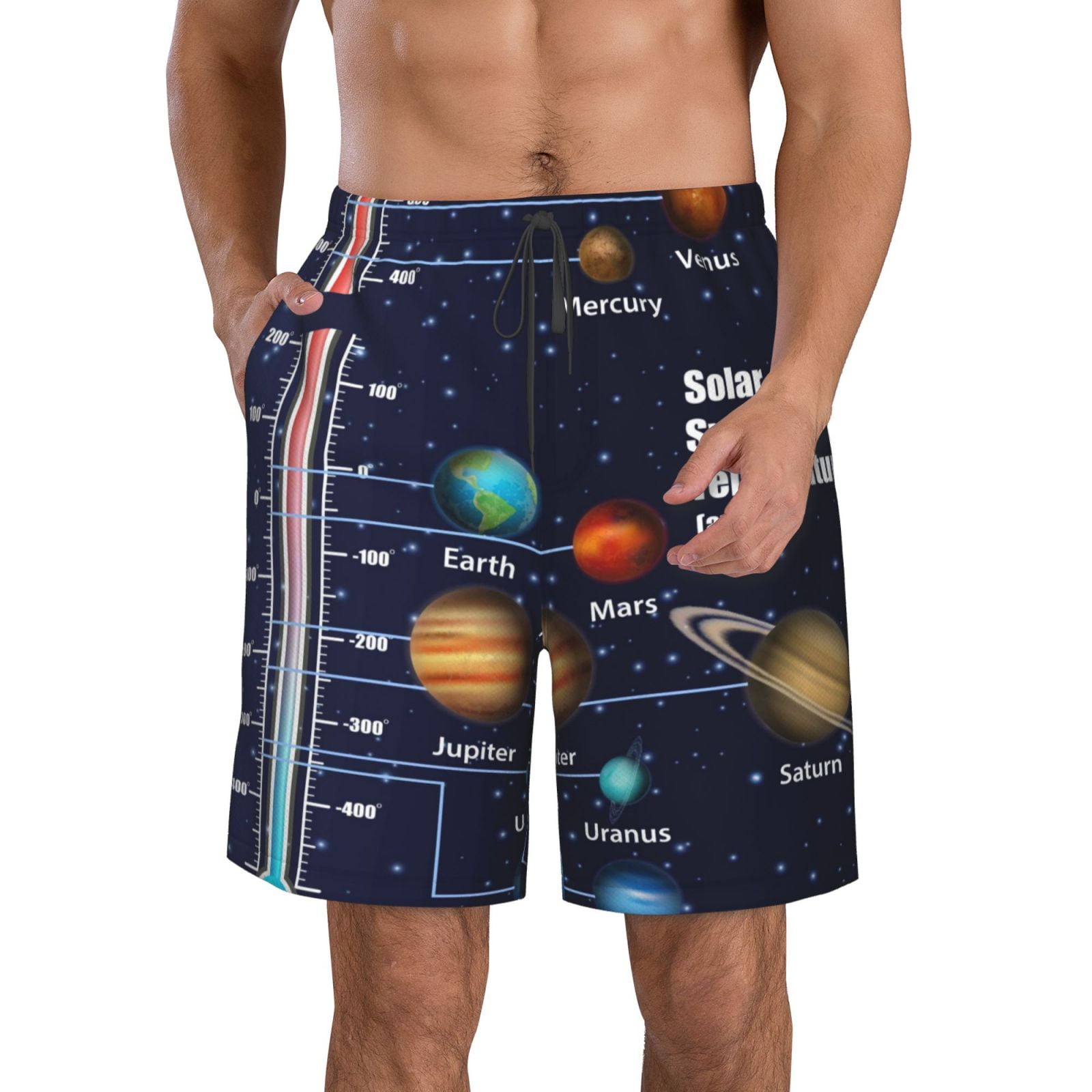 Kll Solar System Temperatures Diagram Men'S Casual Summer Beach Shorts ...