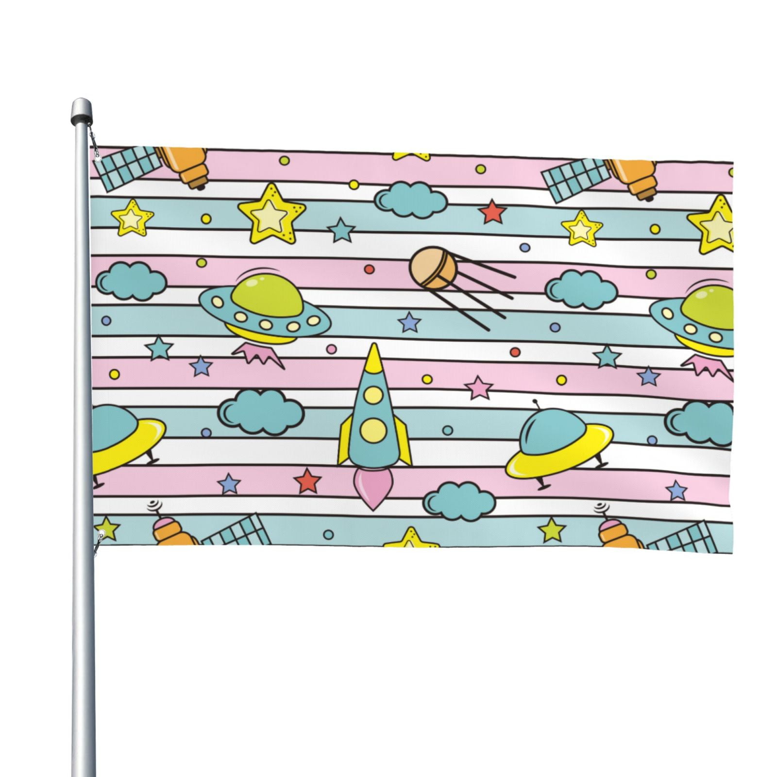 Kll Space Doodle Flag 4x6 Ft Parade Party Flag Outdoor Flag Decorative ...