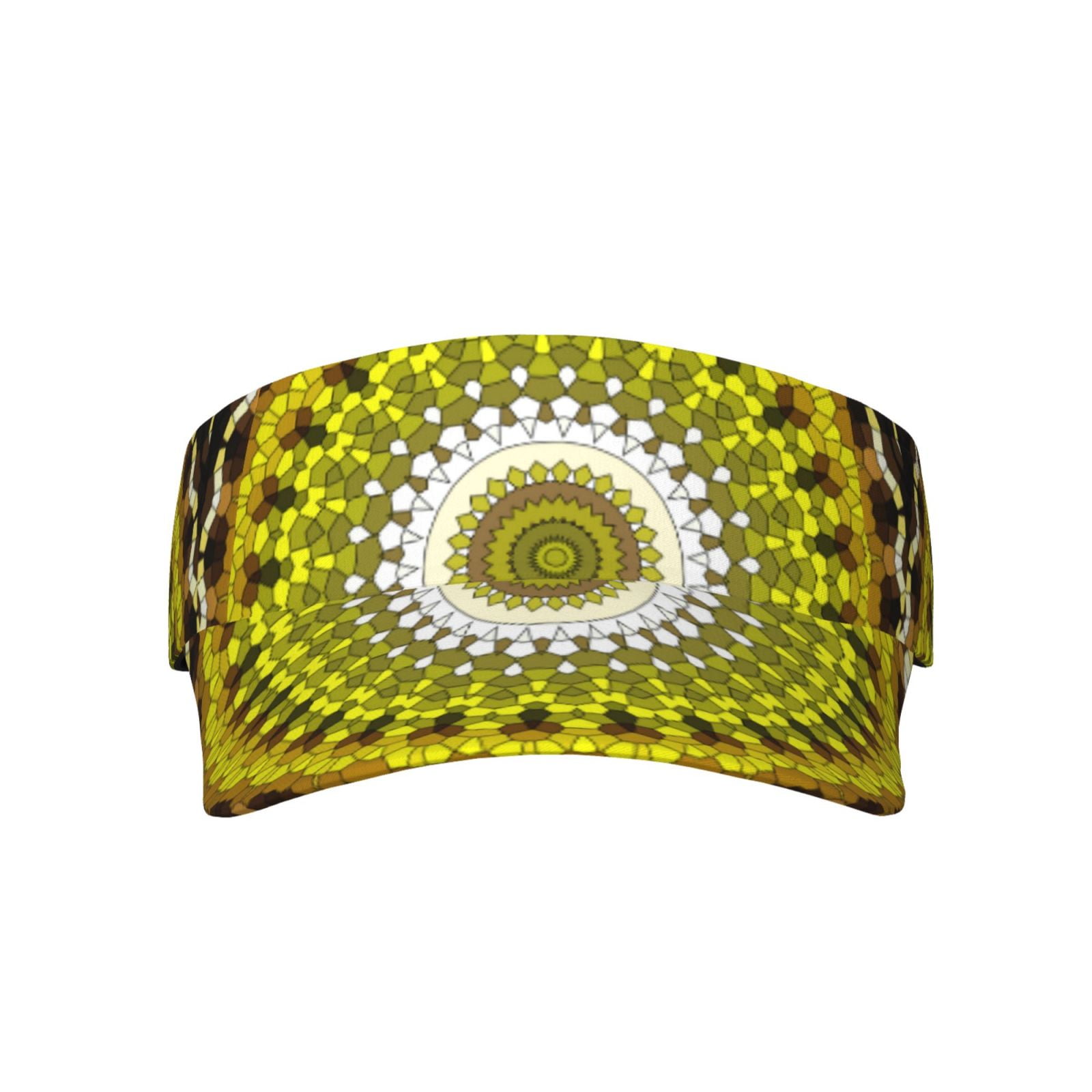Kll Sport Sun Visor Hats Ball Caps Empty Top Baseball Sun Cap For Men Women Yellow Mandala