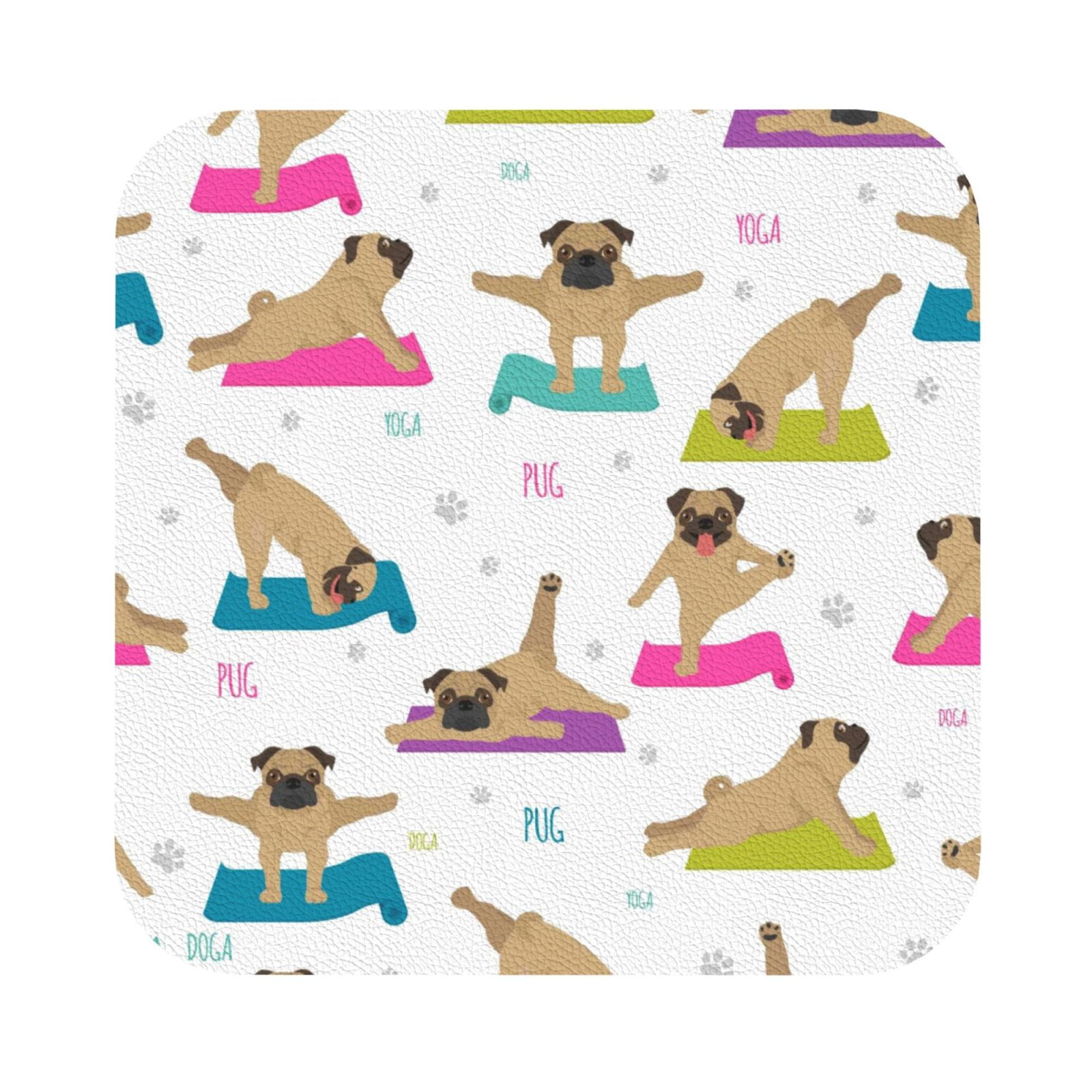 Kll Square Drink Coasters Set Of 4,Pu Leather Absorbent Coasters Set ...