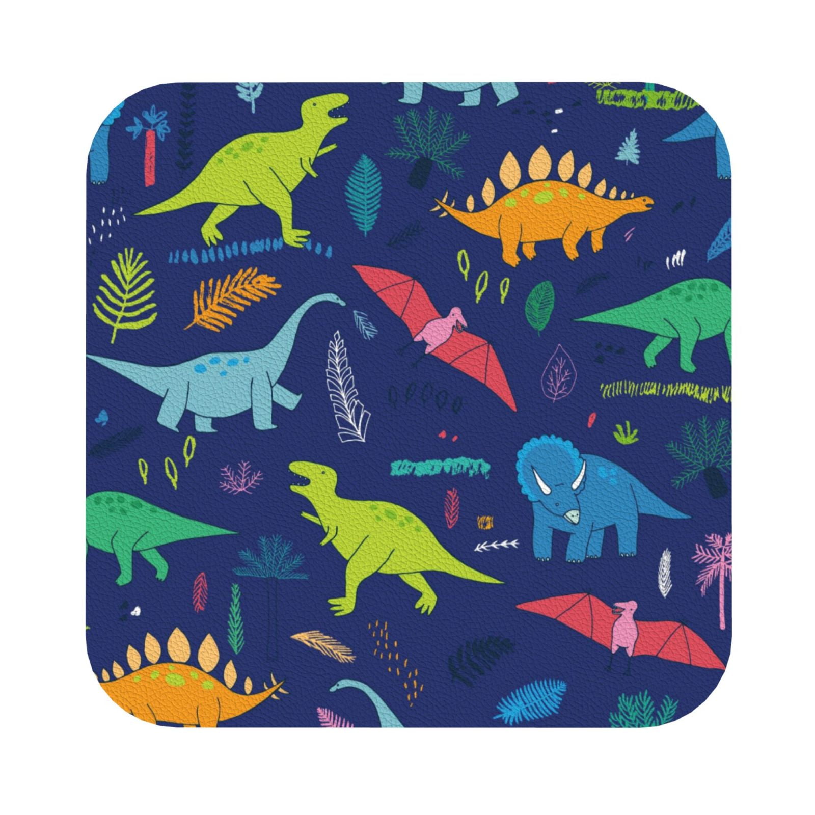 Kll Square Drink Coasters Set Of 4,Pu Leather Absorbent Coasters Set ...