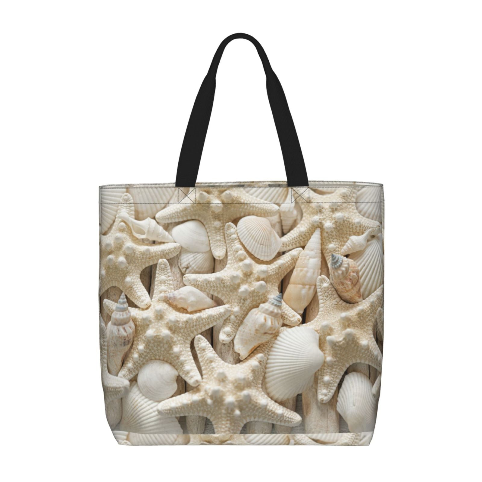 Kll Starfish And Sea Shells Pattern Aesthetic Tote Bag For Women Beach ...
