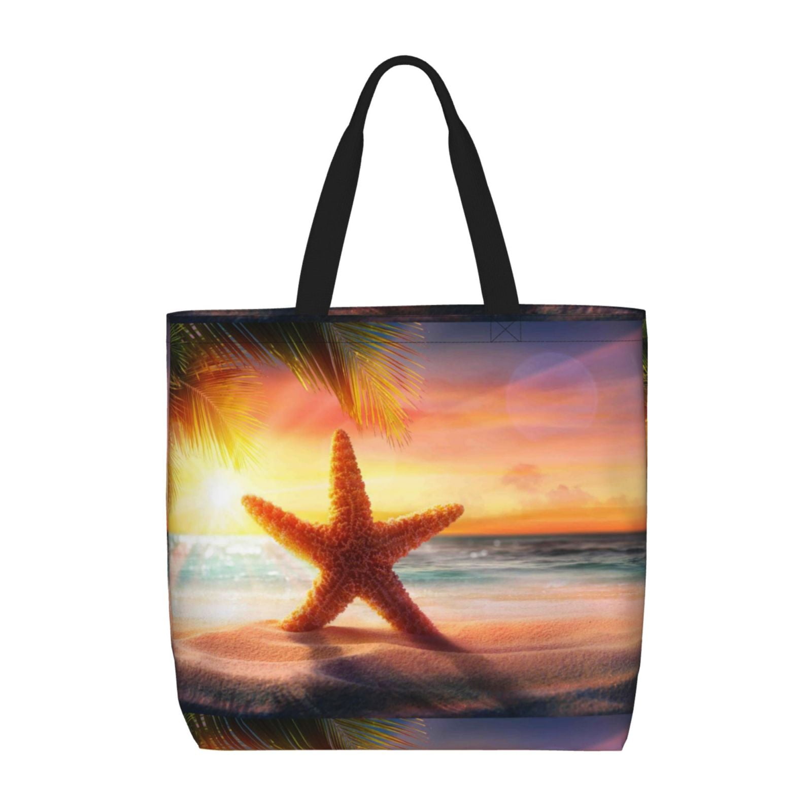 Kll Starfish Sunset Sea Beach Pattern Aesthetic Tote Bag For Women ...