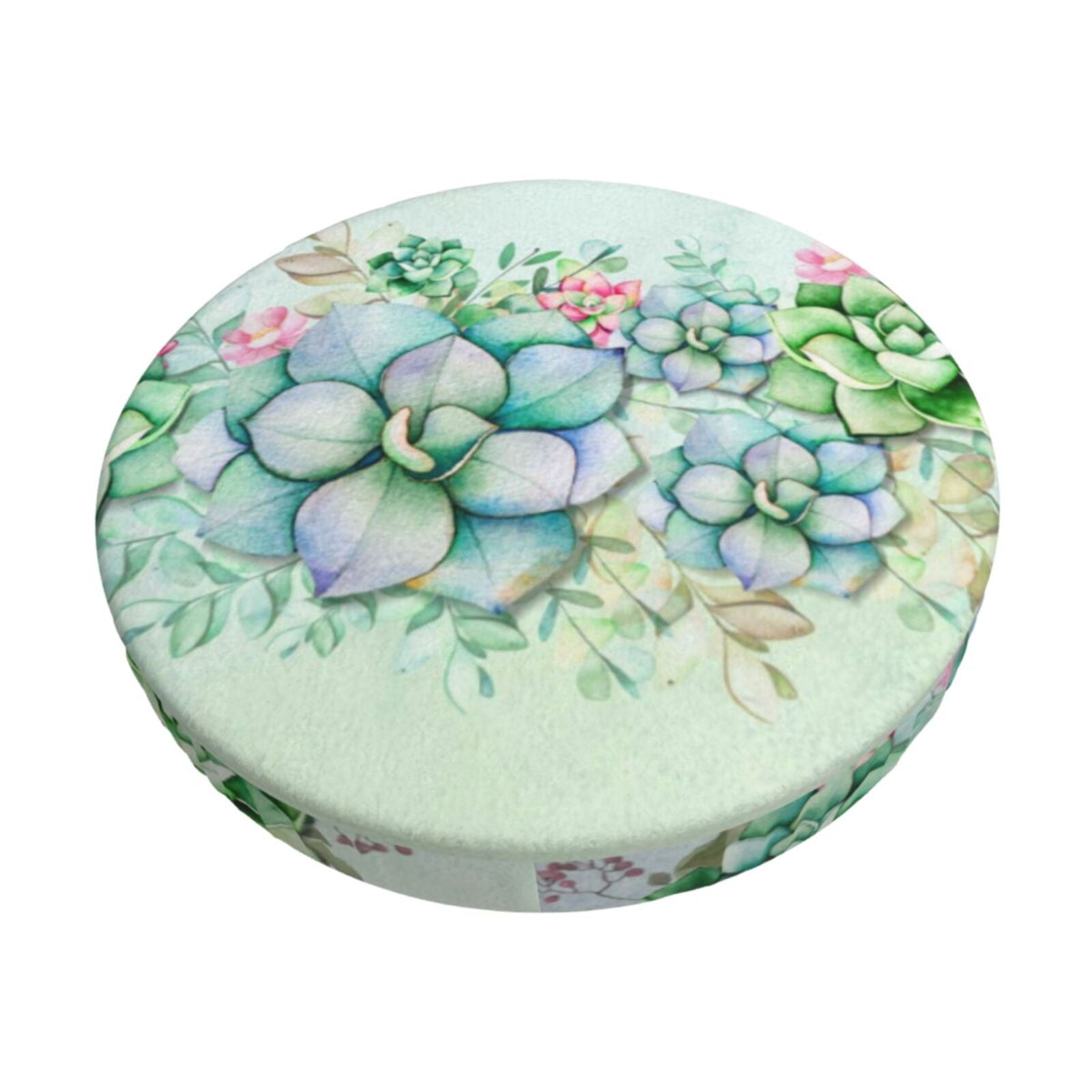 Kll Succulent Round Bar Chair Cushion Cover 13 Inch,Bar Stool Protector ...