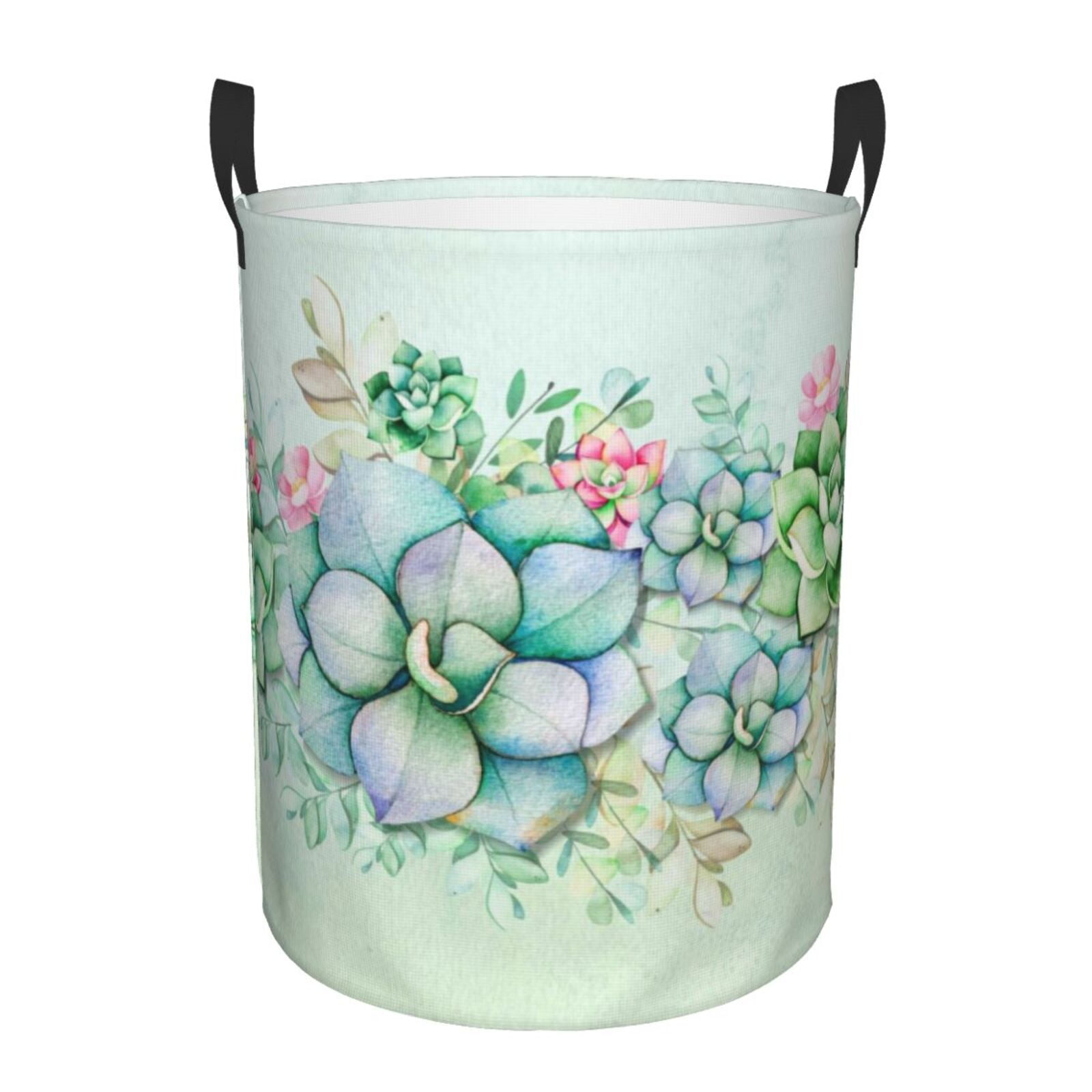 Kll Succulent Waterproof Foldable Laundry Hamper Bucket With Handles ...