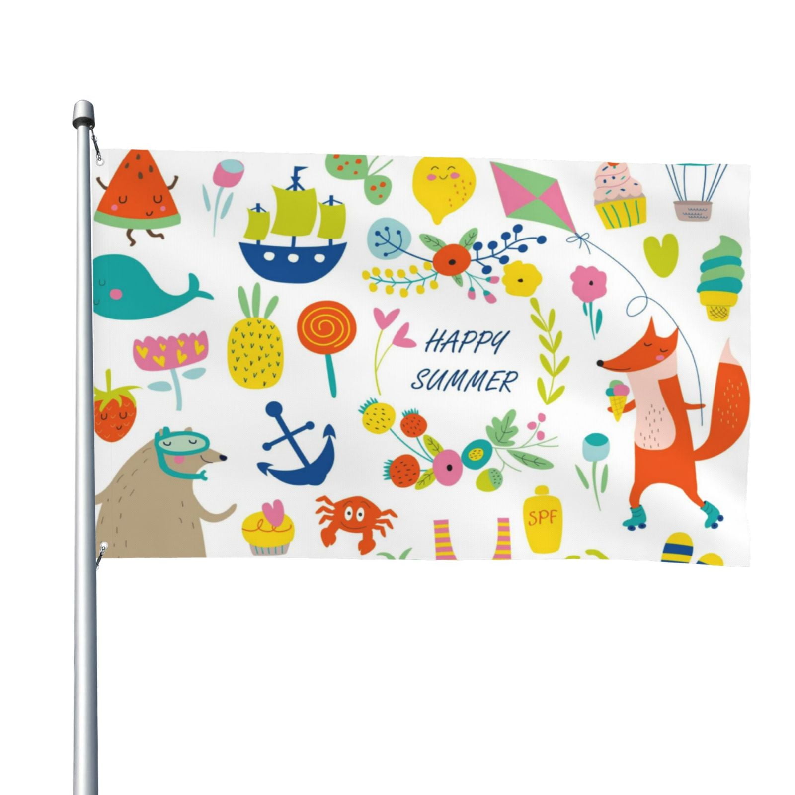 Kll Summer Animal Flag 4x6 Ft Parade Party Flag Outdoor Flag Decorative ...