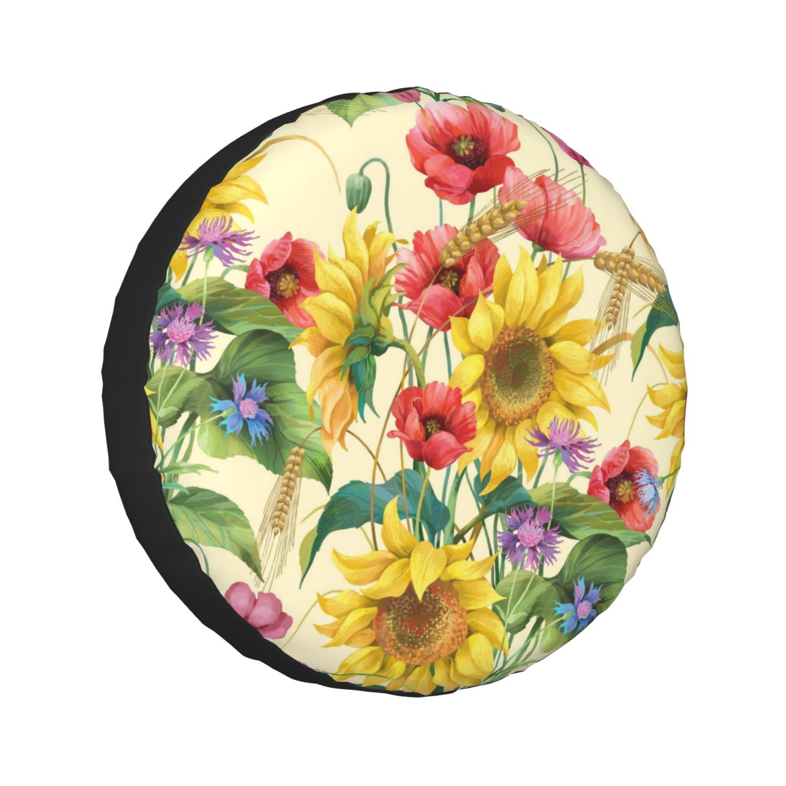Kll Sunflower Cornflower Poppy Tire Cover,Universal Wheel Tire Cover ...