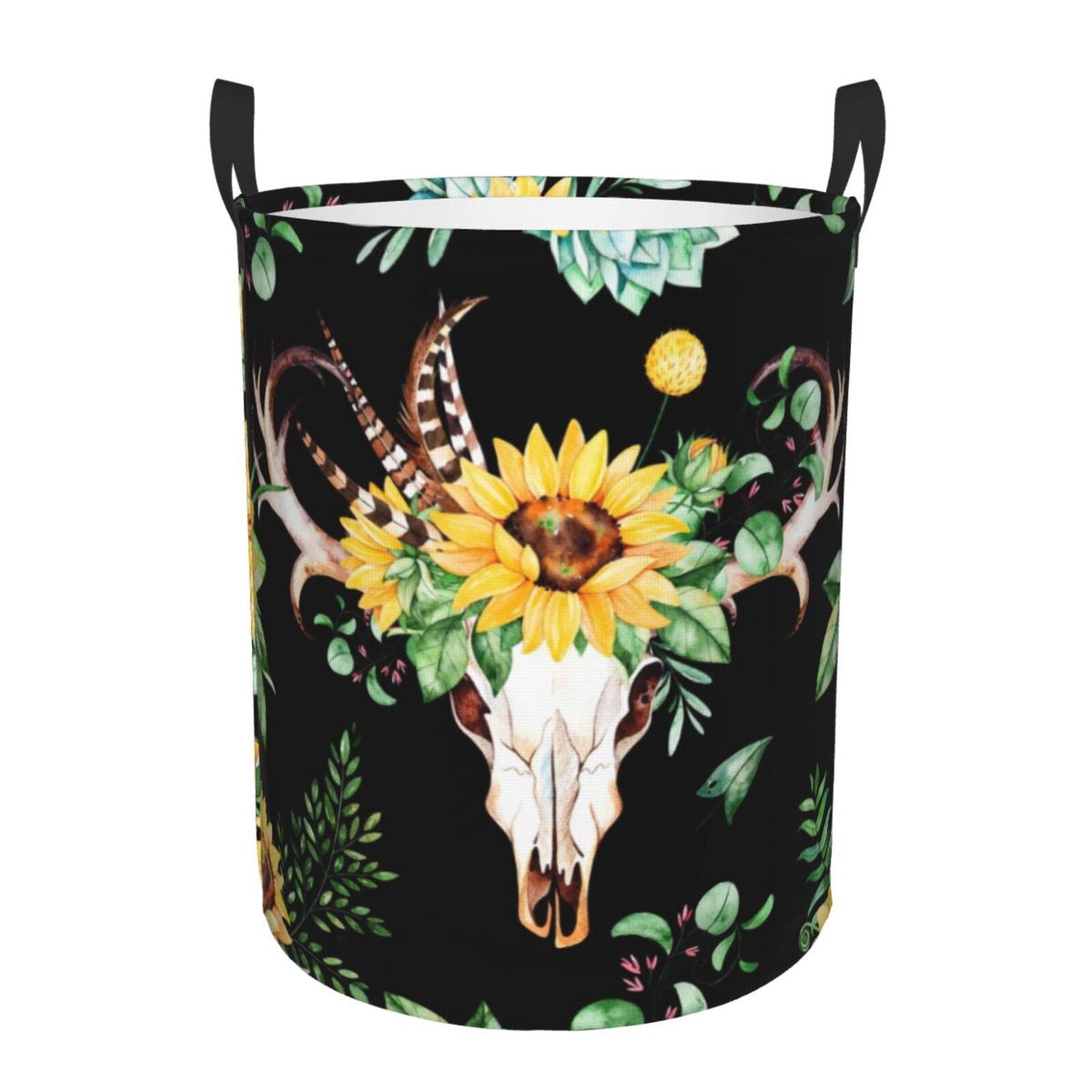 Kll Sunflower Skull Boho Watercolor Background Waterproof Foldable ...