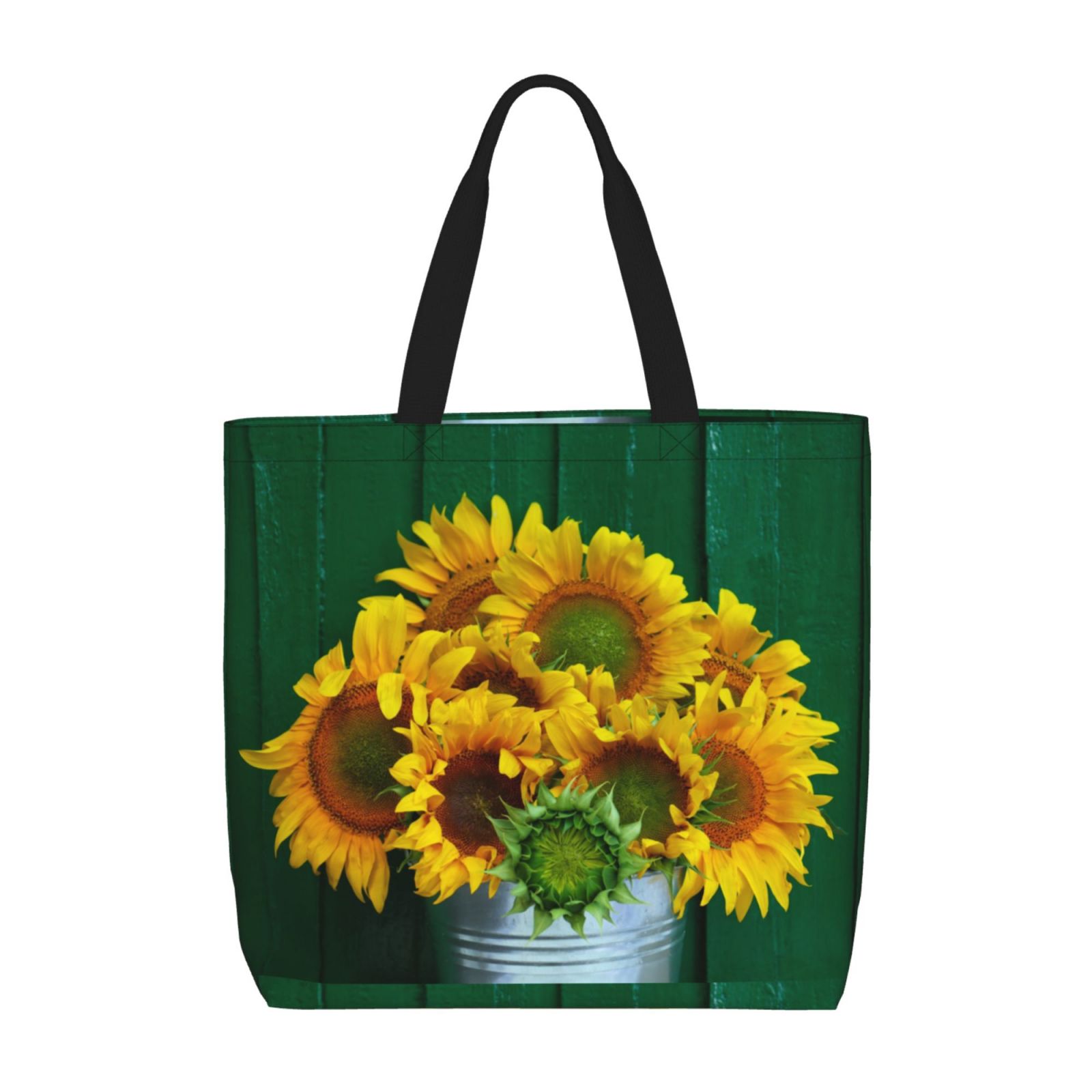Kll Sunflowers In Bucket Pattern Aesthetic Tote Bag For Women Beach Bag ...
