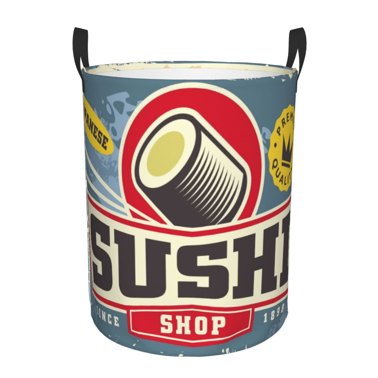Kll Sushi Retro Sign Waterproof Foldable Laundry Hamper Bucket With ...