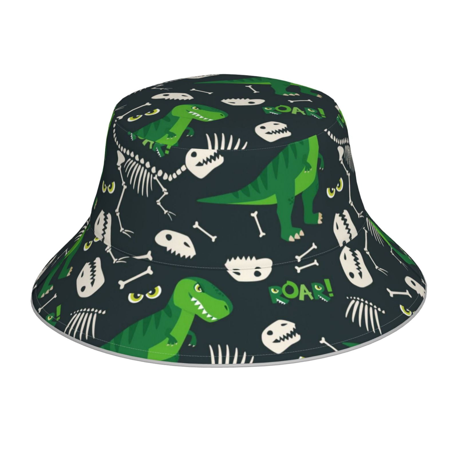 Kll T Rex And Dinosaur Bone Bucket Hat For Women Men Packable Travel ...