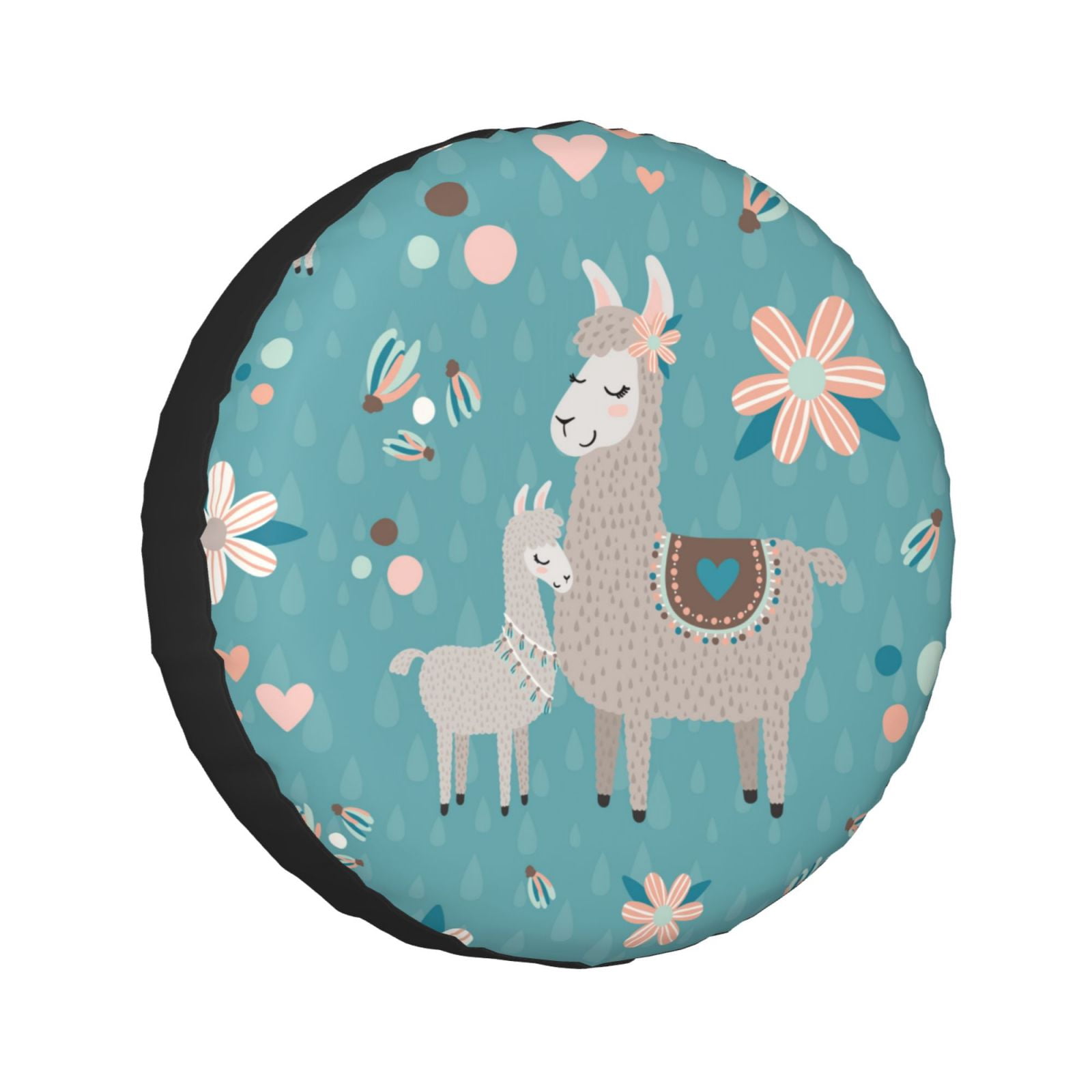Kll Teal Mama Llama Tire Cover,Universal Wheel Tire Cover For Trailer ...