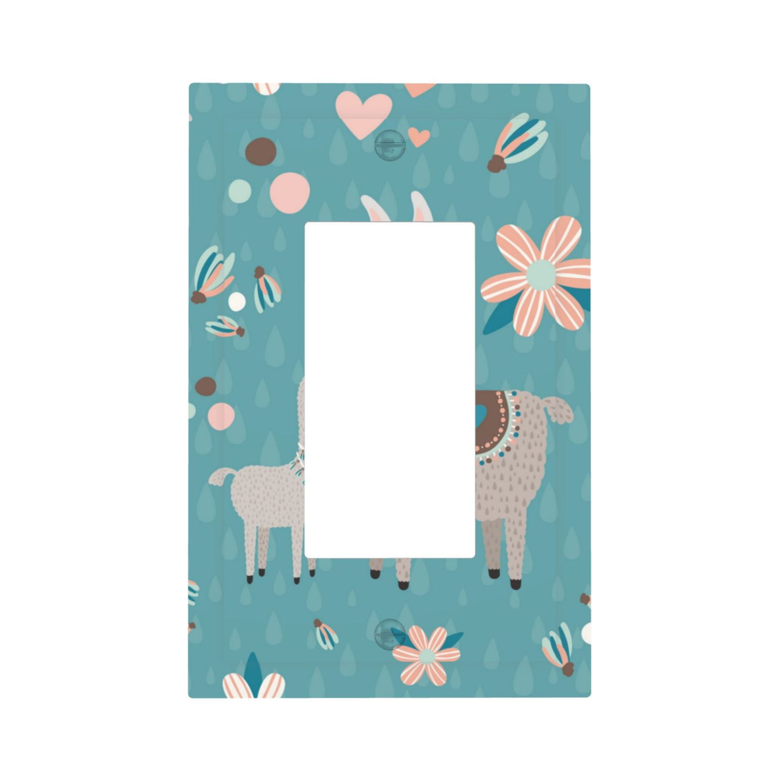 Kll Teal Mama Llama Wall Plate,Gloss Finish,Standard Size 1 - 5" X 3 ...