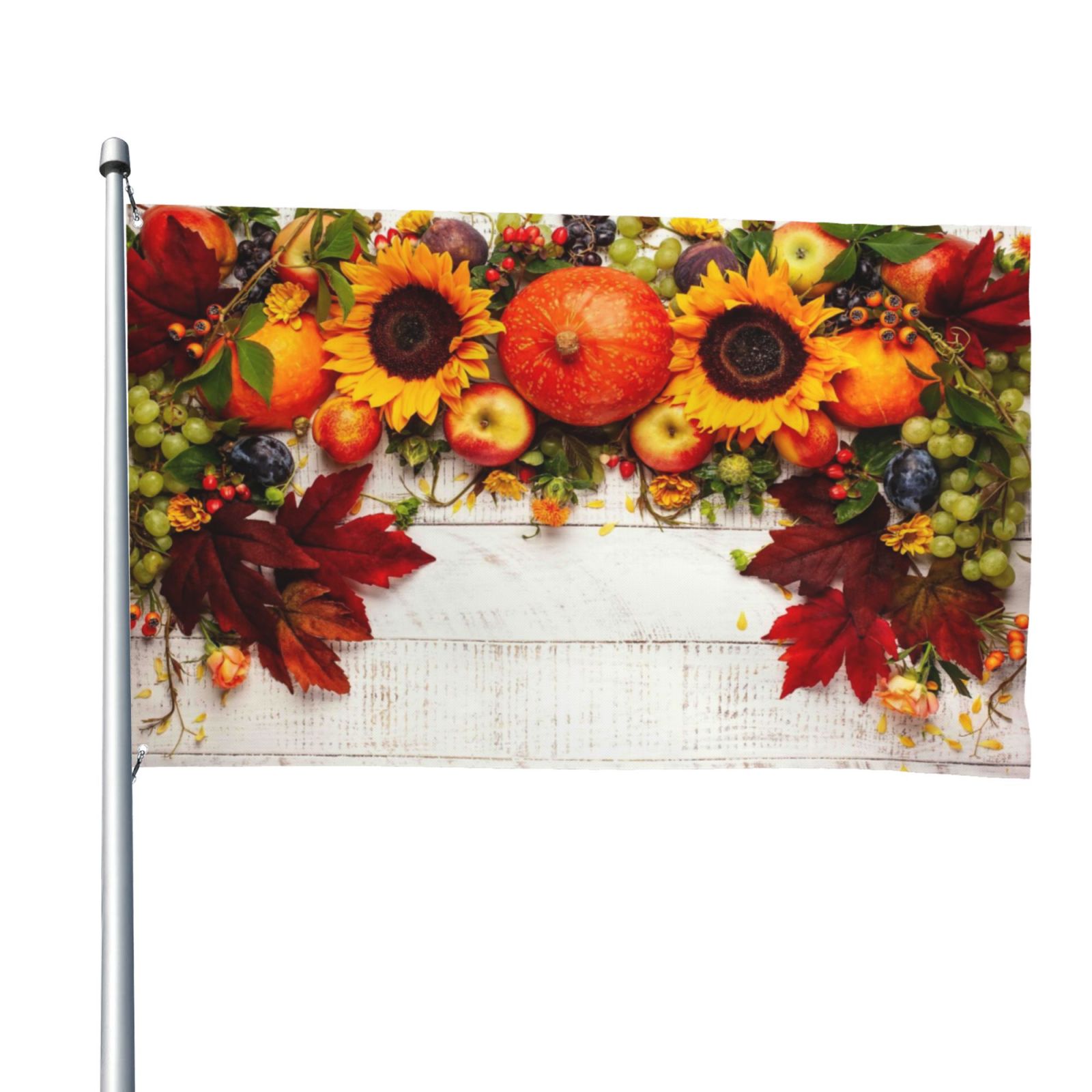 Kll Thanksgiving With Autumn Pumpkins Fall Leaves Flag 4x6 Ft Parade ...