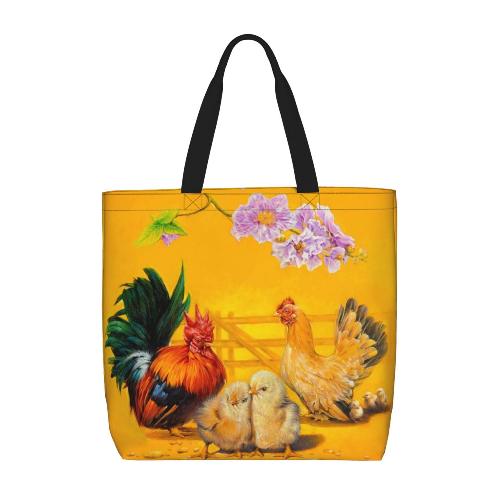 Kll The Chicken Family Rooster Hen And Chicks Pattern Aesthetic Tote ...