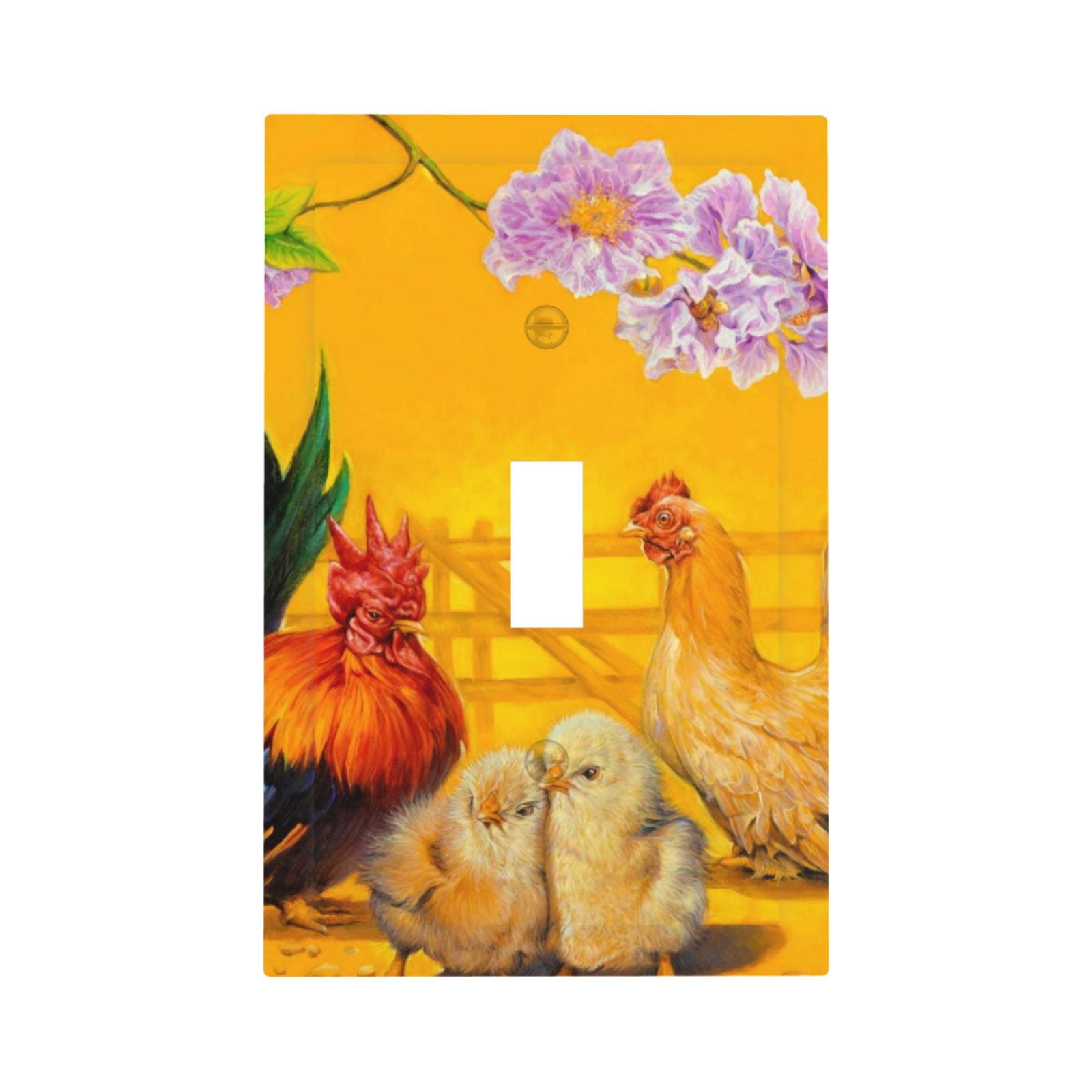 Kll The Chicken Family Rooster Hen And Chicks Wall Plate,Gloss Finish ...