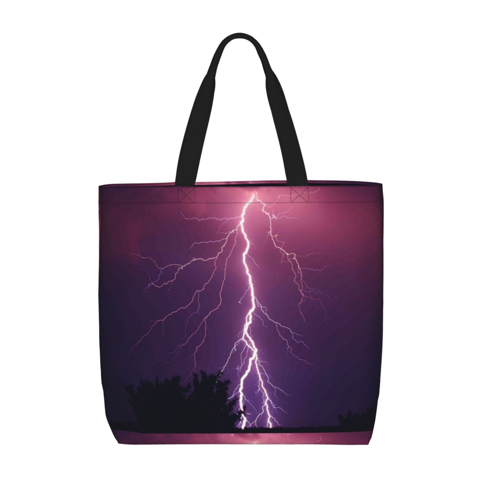 Kll Thunderstorm Violet Purple Pattern Aesthetic Tote Bag For Women ...